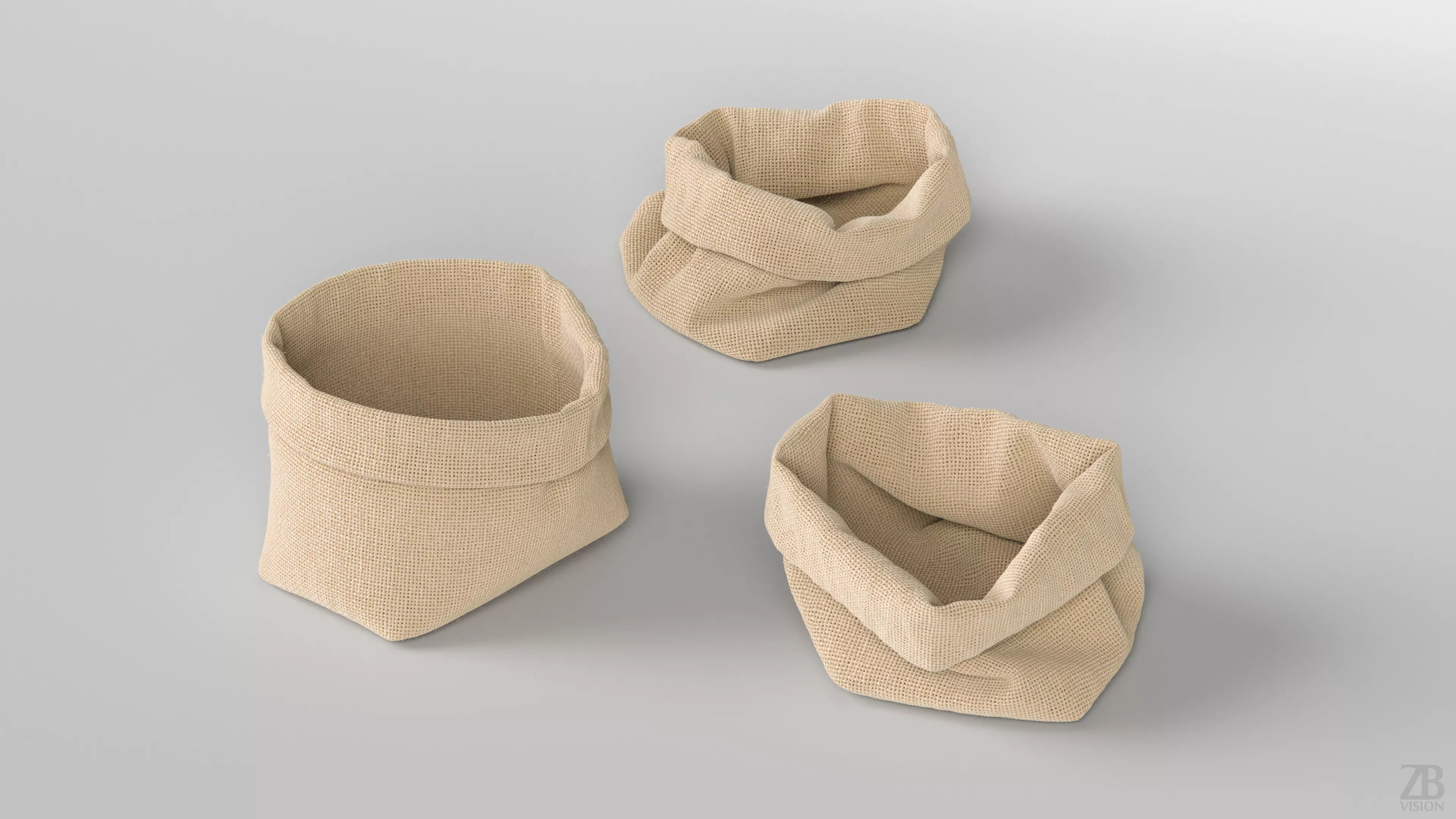 Burlap Cloth Sack Kitchen Bag 3D model | CGTrader