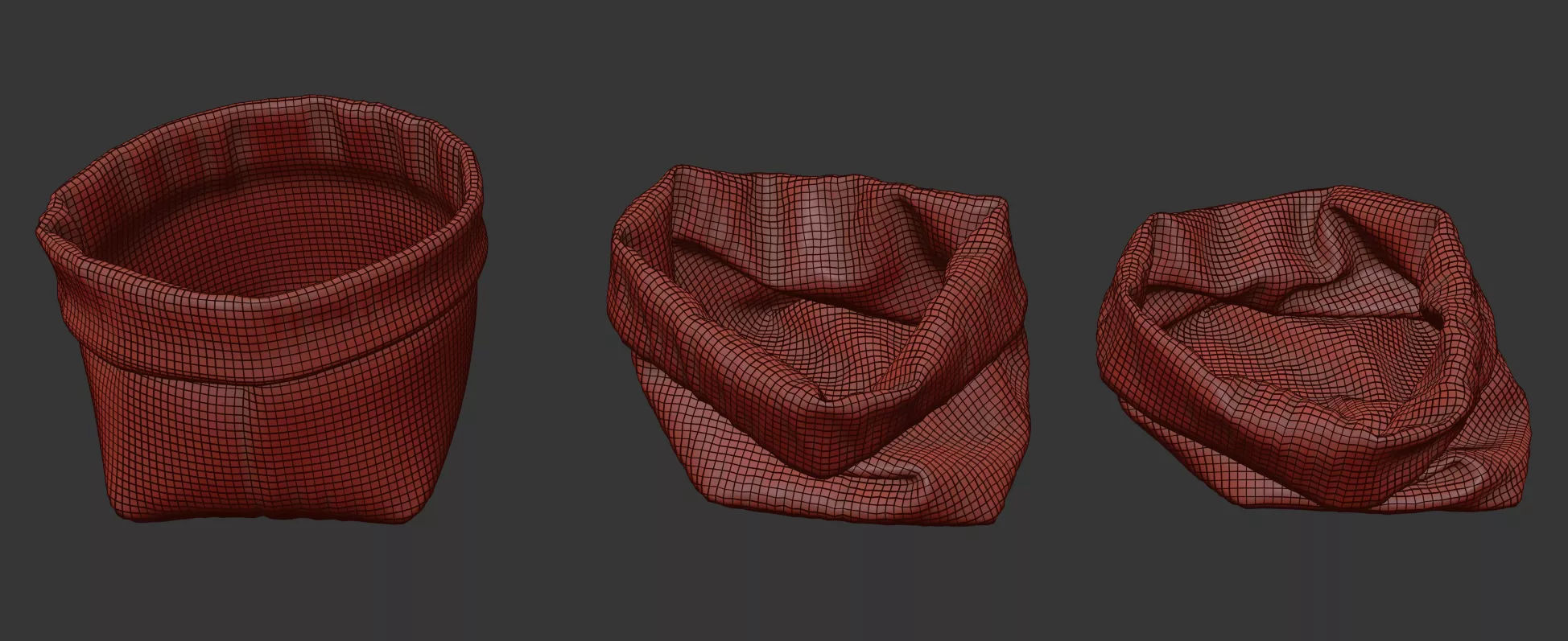 Burlap Cloth Sack Kitchen Bag 3D model | CGTrader