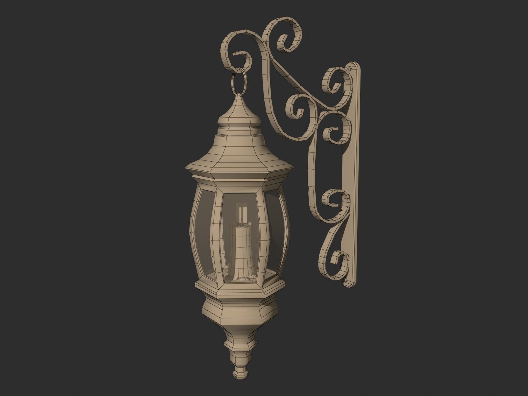3D model Wall Lantern Low Poly PBR Game Ready VR / AR / low-poly | CGTrader