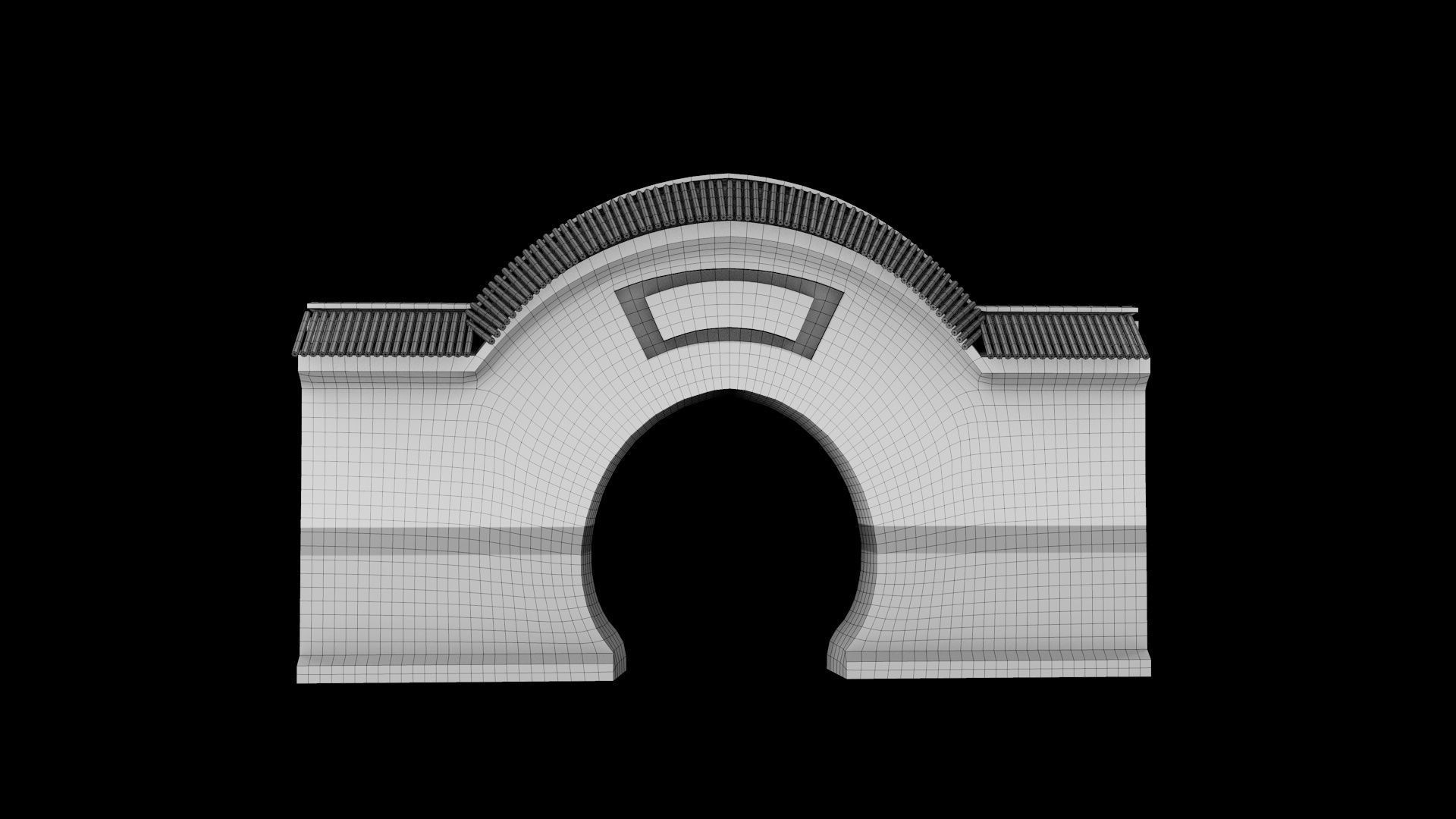 Chinese Garden Stone Gate Wall 3D model | CGTrader