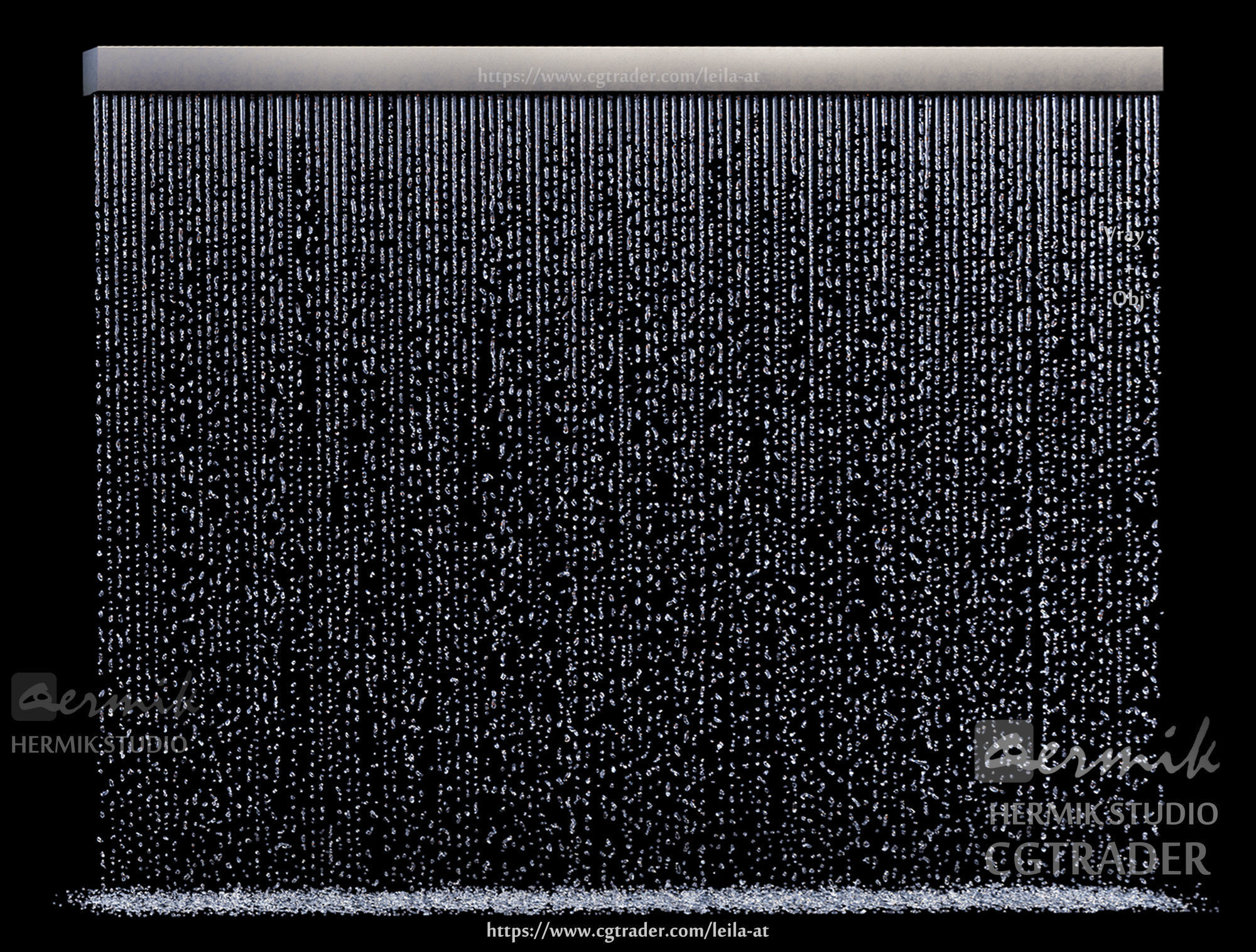 Waterfall Wall Rain Curtain Fountains 3D model | CGTrader
