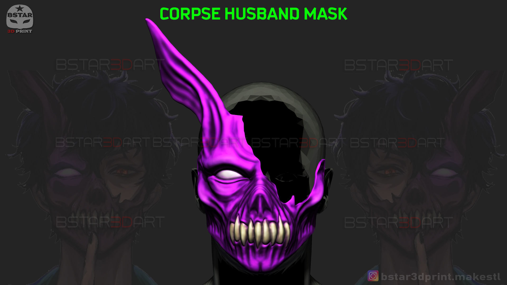 Corpse Husband Mask - Rabbit Face Mask - Halloween Cosplay 3D model 3D ...
