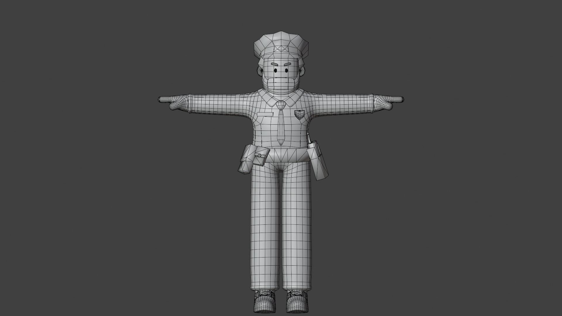 Minimal Police 3D Cartoon Character 3D model rigged | CGTrader