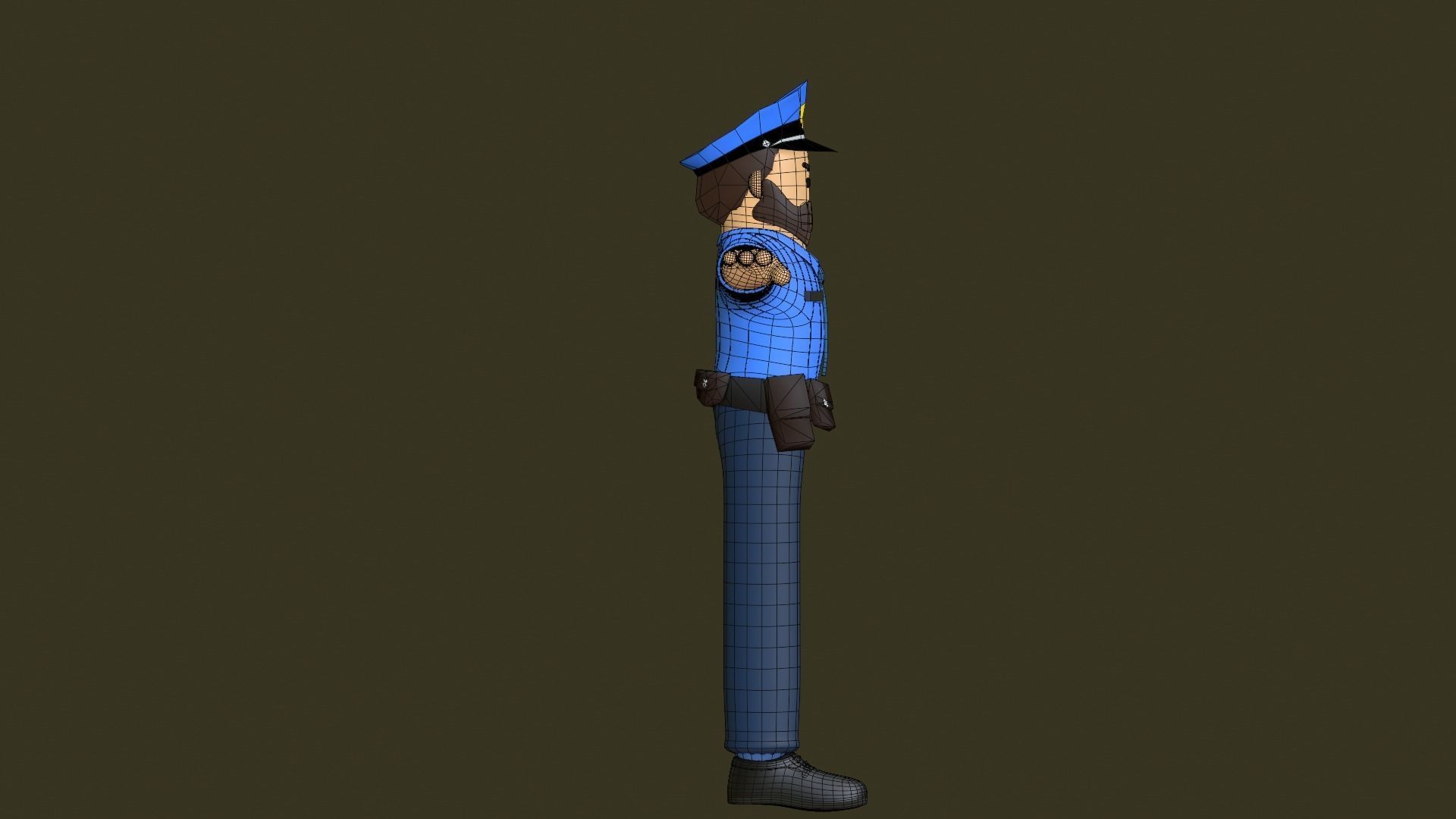Minimal Police 3D Cartoon Character 3D model rigged | CGTrader