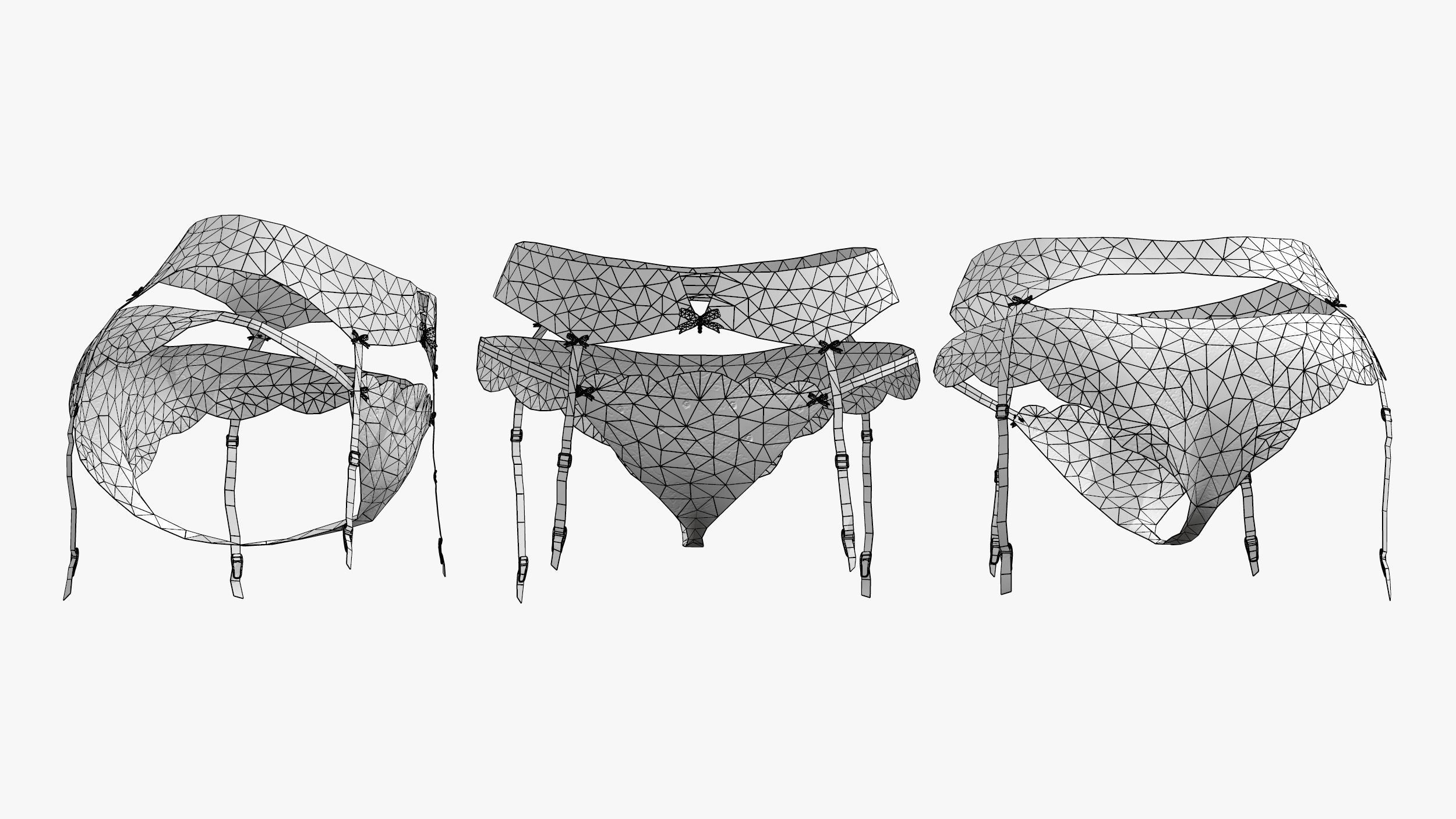 3D model Valentines Garter Belt with Panties VR / AR / low-poly | CGTrader