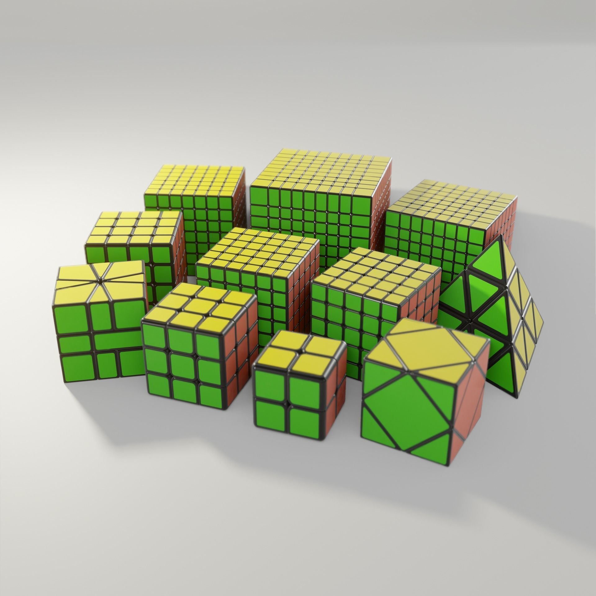 Rubiks Cube Pyraminx Pyramid 3D model | CGTrader