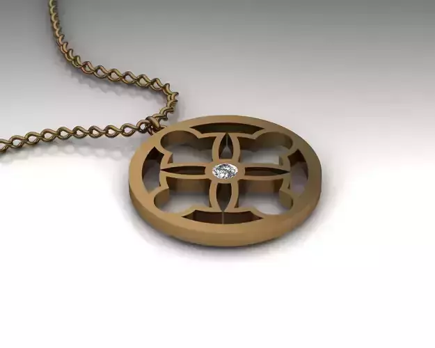 pendant with gem stone free 3D model 3D printable | CGTrader