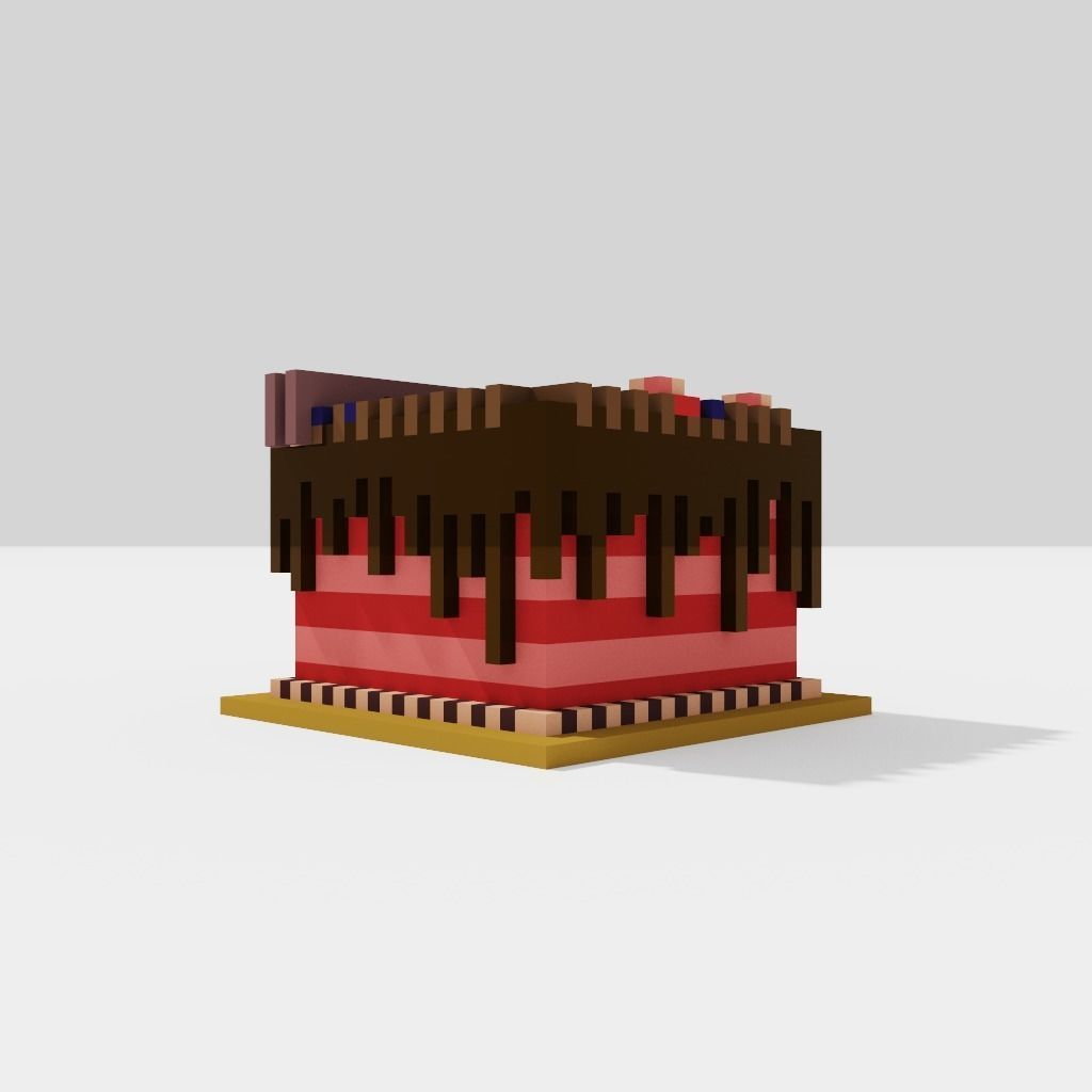 3D model Voxel Cake VR / AR / low-poly | CGTrader