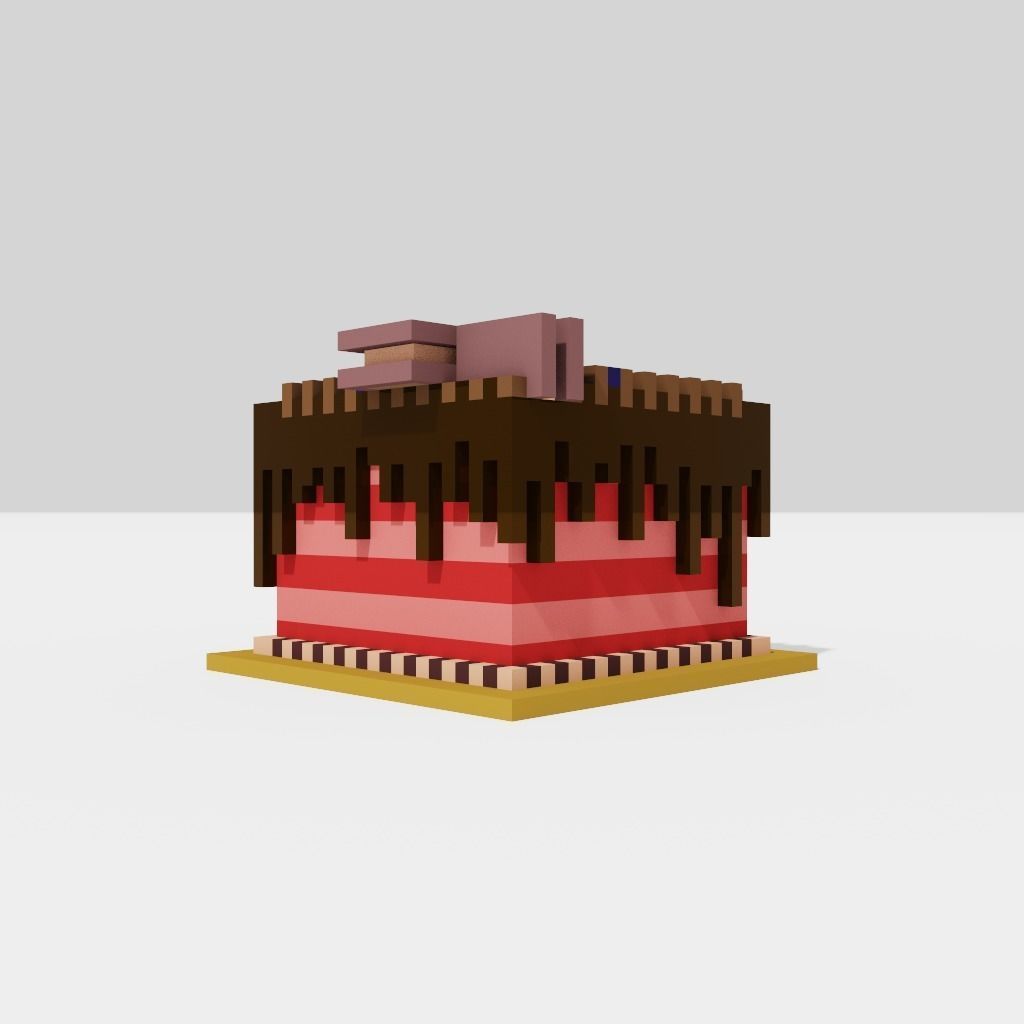 3D model Voxel Cake VR / AR / low-poly | CGTrader