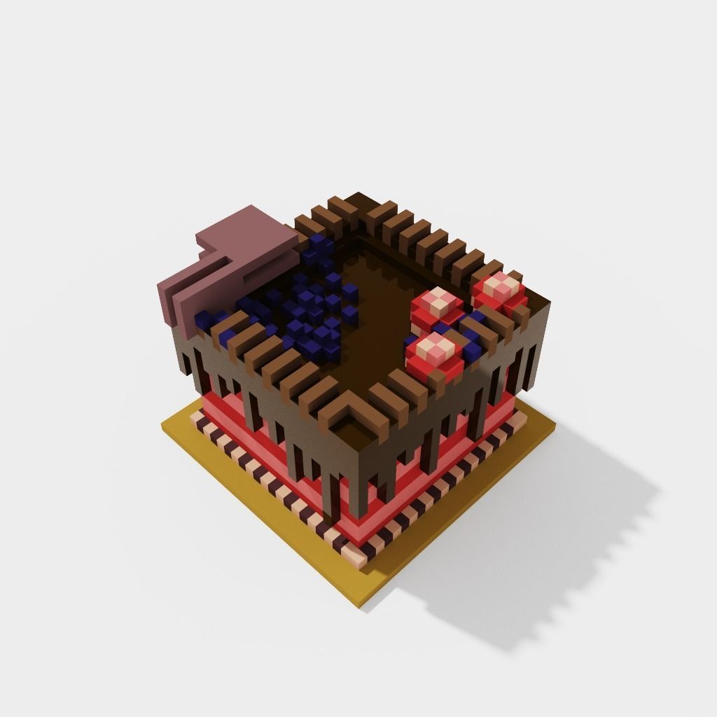3D model Voxel Cake VR / AR / low-poly | CGTrader