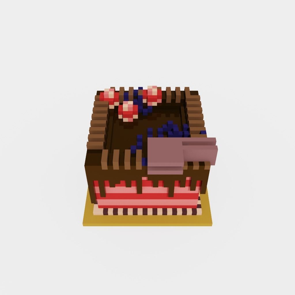 3D model Voxel Cake VR / AR / low-poly | CGTrader