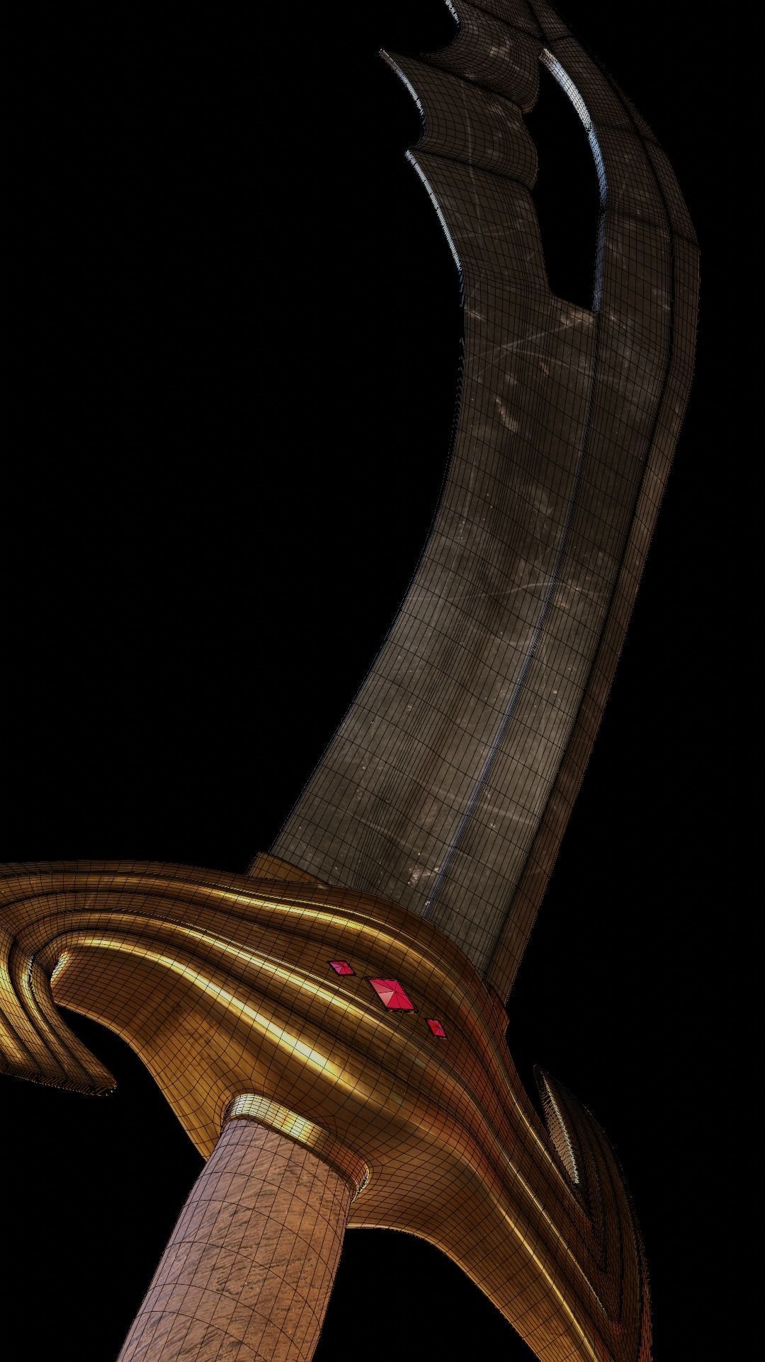 Eastern One-handed Fantasy Sword PBR free VR / AR / low-poly 3D model ...