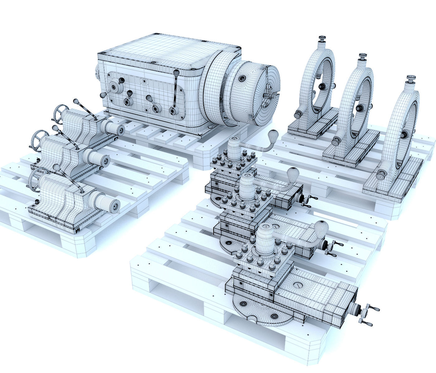 Spare parts of industrial machine tools - Collection 2 3D model | CGTrader