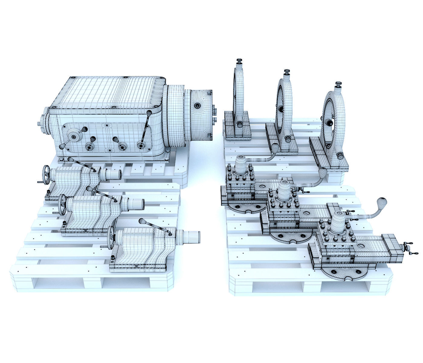 Spare parts of industrial machine tools - Collection 2 3D model | CGTrader