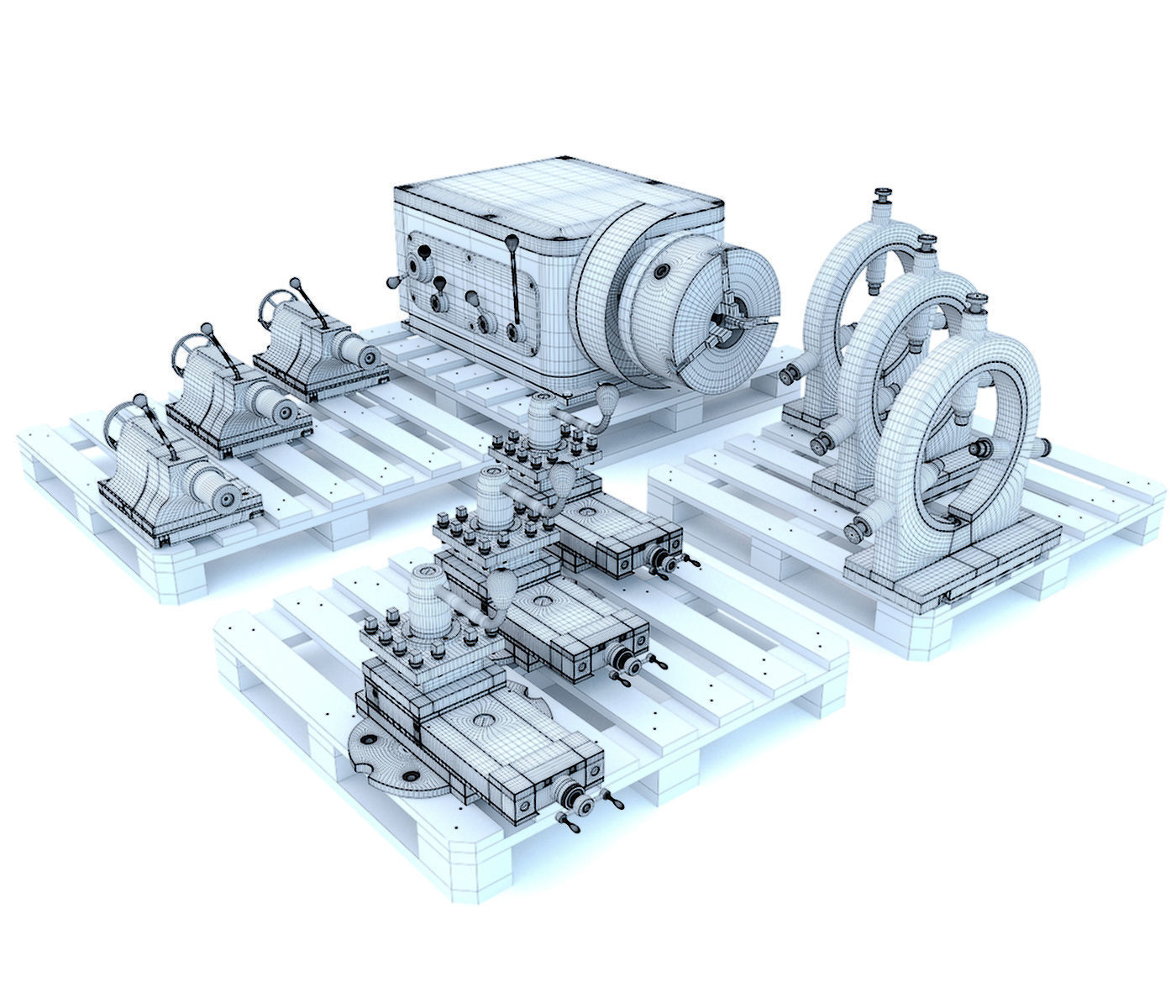 Spare parts of industrial machine tools - Collection 2 3D model | CGTrader