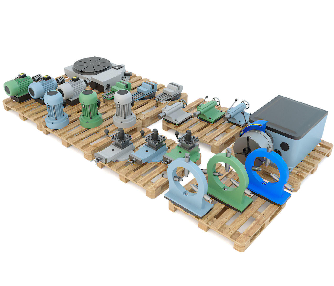 Spare parts of industrial machine tools - Collection 2 3D model | CGTrader