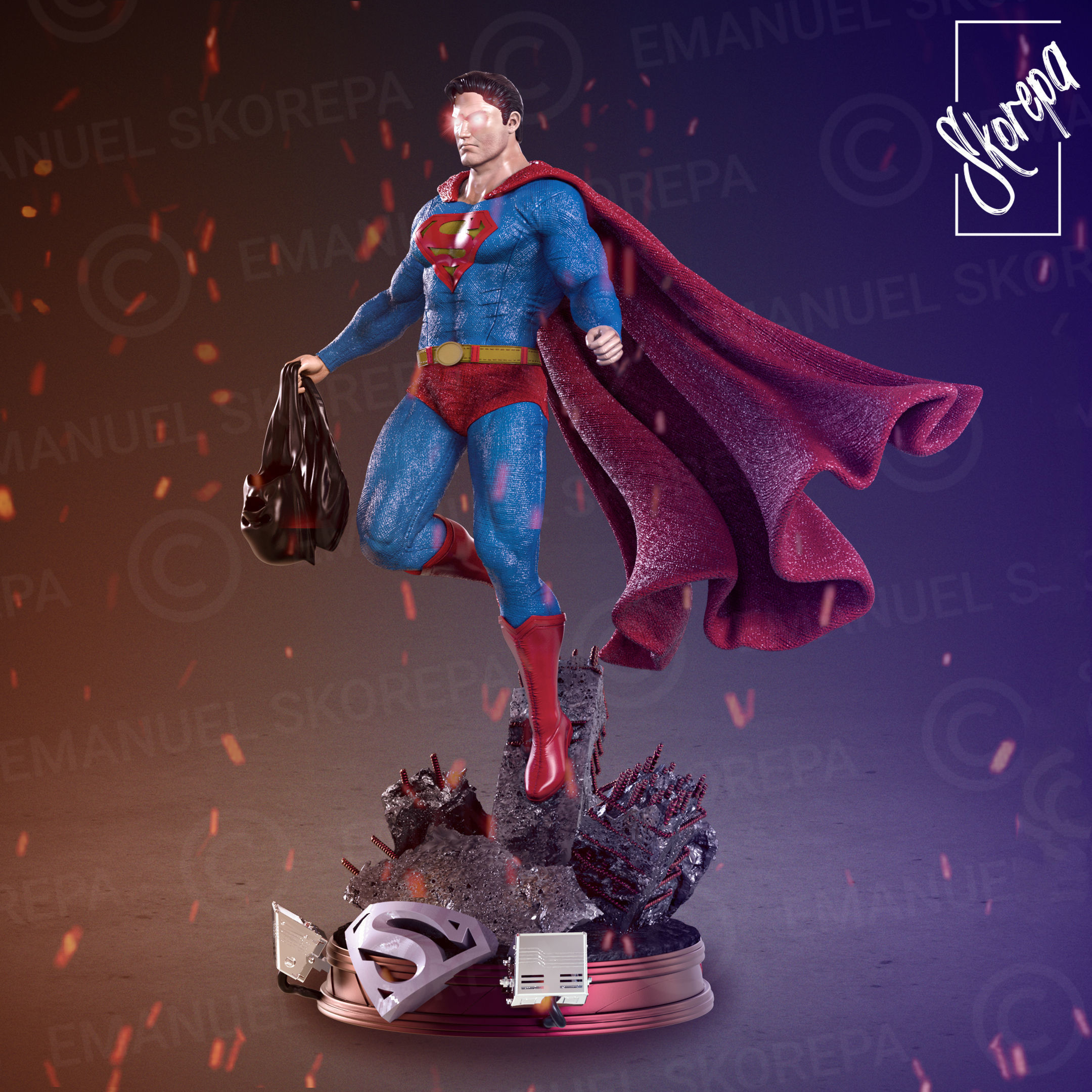 Superman Evil 3D model 3D printable | CGTrader