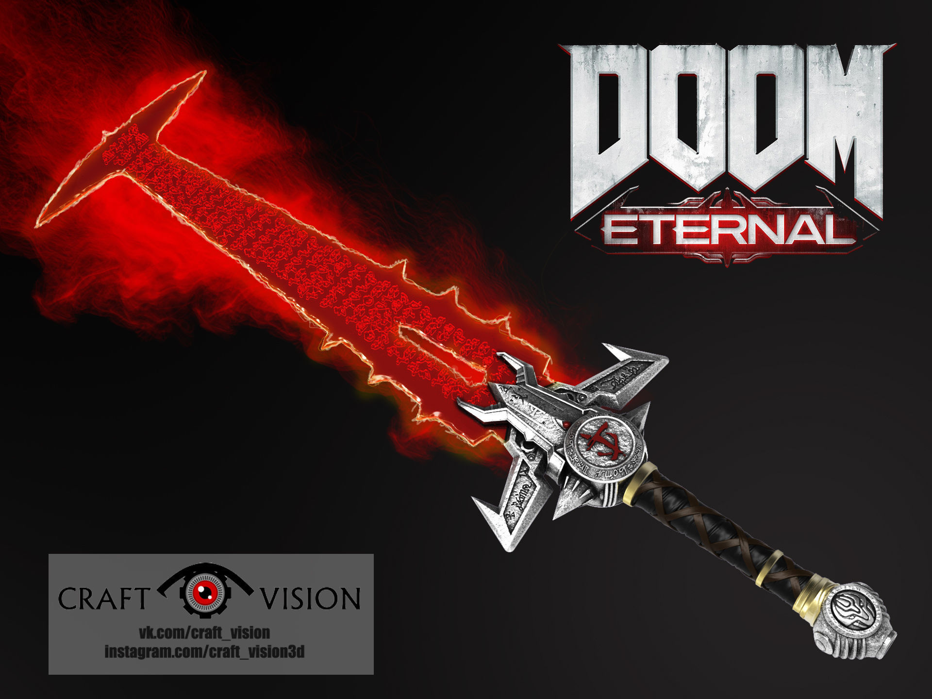 DOOM Eternal Crucible V2 3D model 3D printable | CGTrader