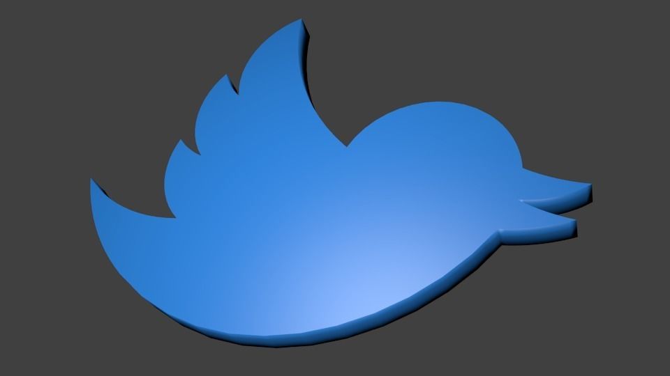 Twitter 3D logo 3D model | CGTrader
