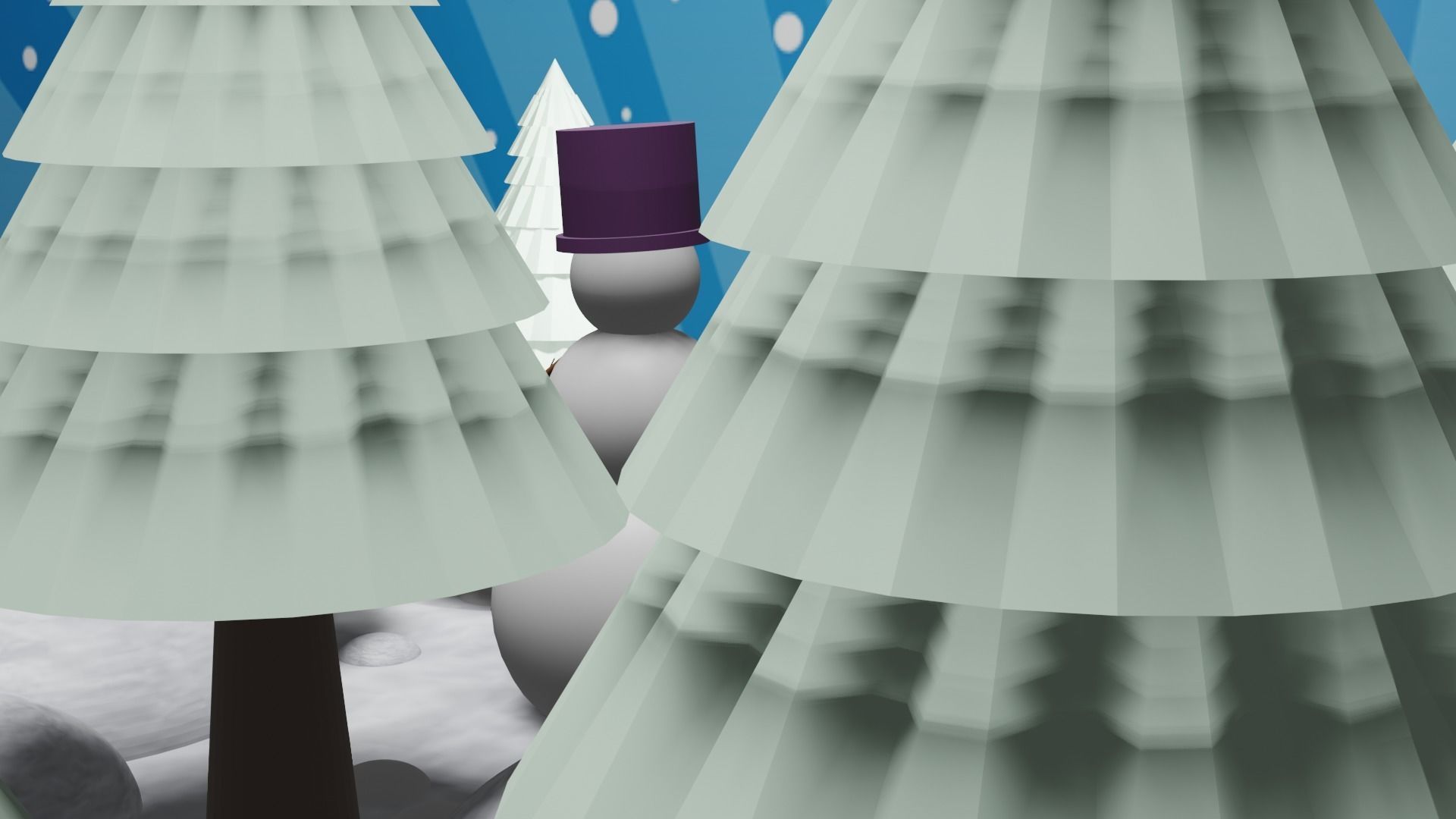 snowman in a snowy forest 3D model | CGTrader