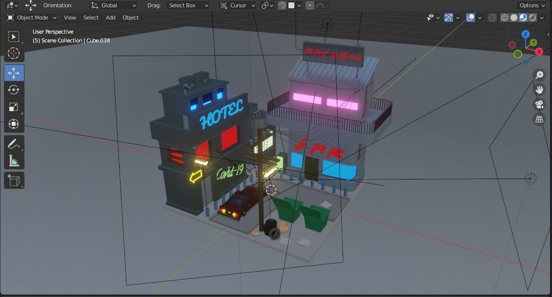 Low poly scene cyberpunk free VR / AR / low-poly 3D model | CGTrader