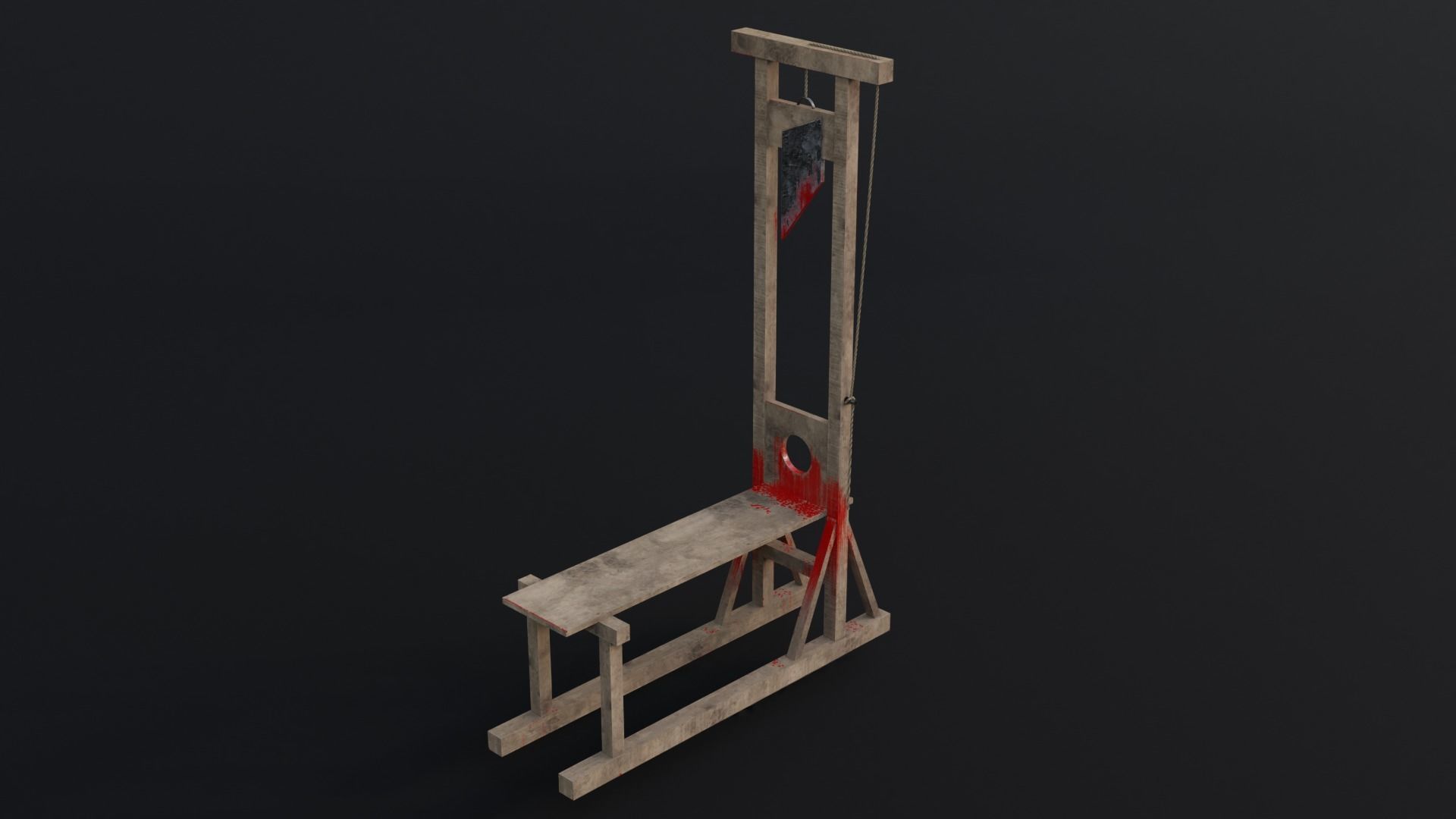 3D model Medieval Props Guillotine Game Ready Low Poly 3D Model VR / AR ...