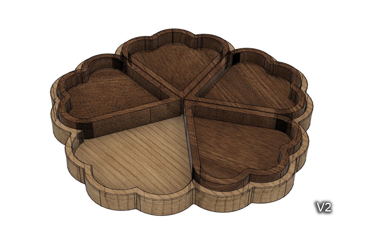 Flower Shaped Tray - 3D STL file and vector files for CNC 3D model 3D ...