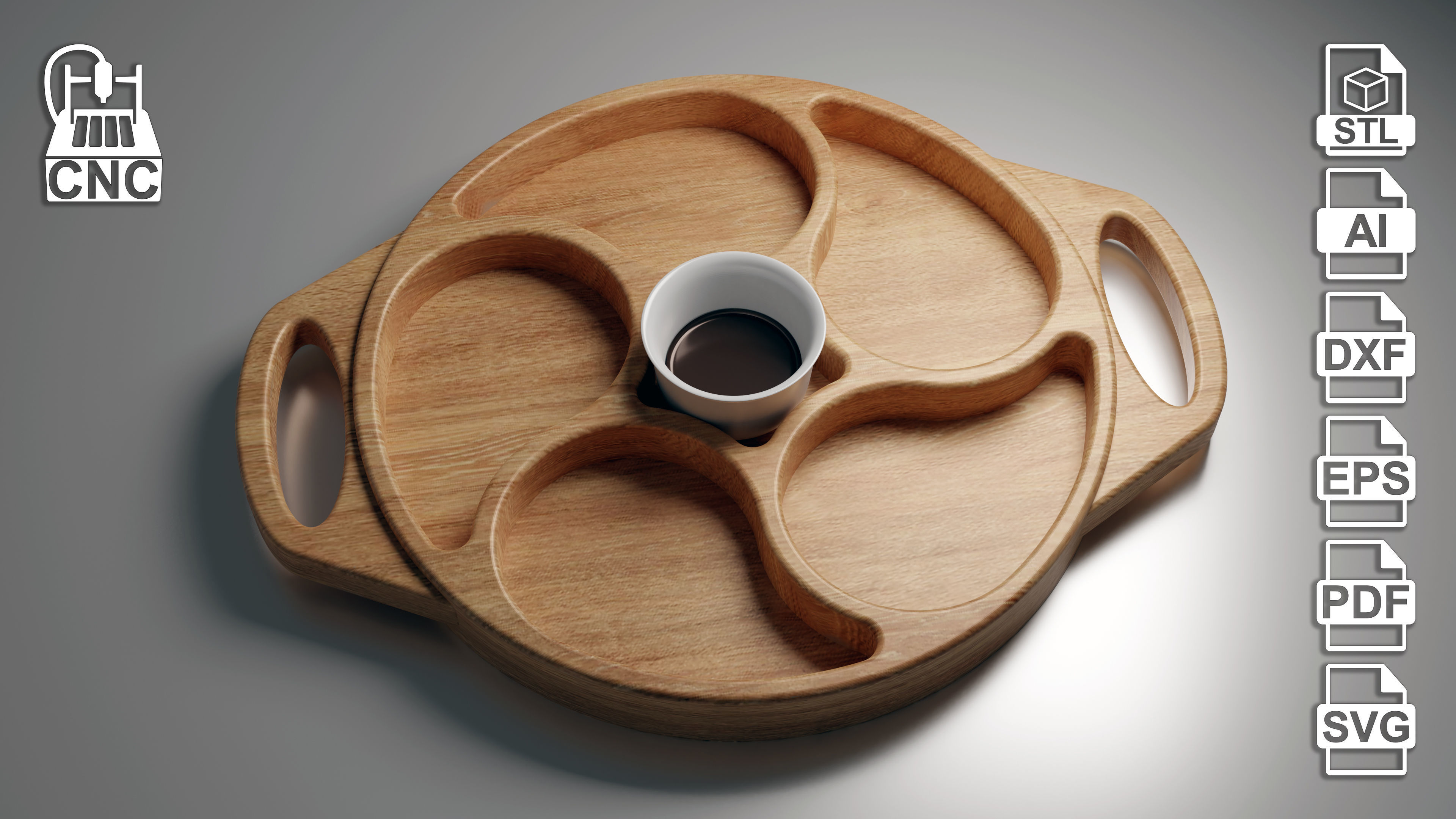 Simple Tray - 3D STL file and vector files for CNC 3D model 3D ...