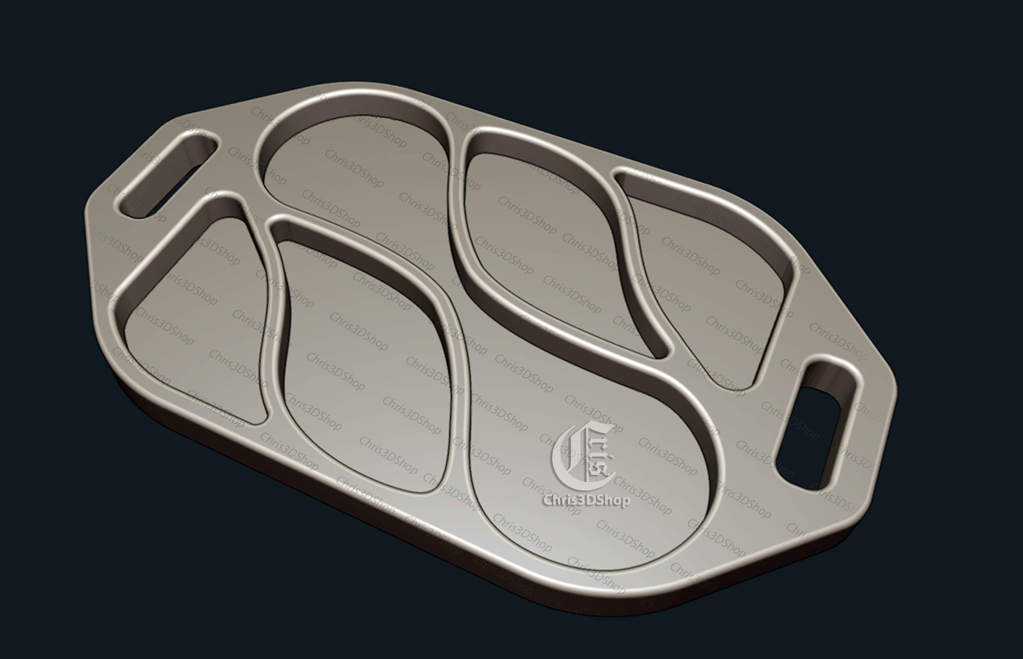 Serving Tray v3 - 3D STL file and vector files for CNC 3D model 3D ...