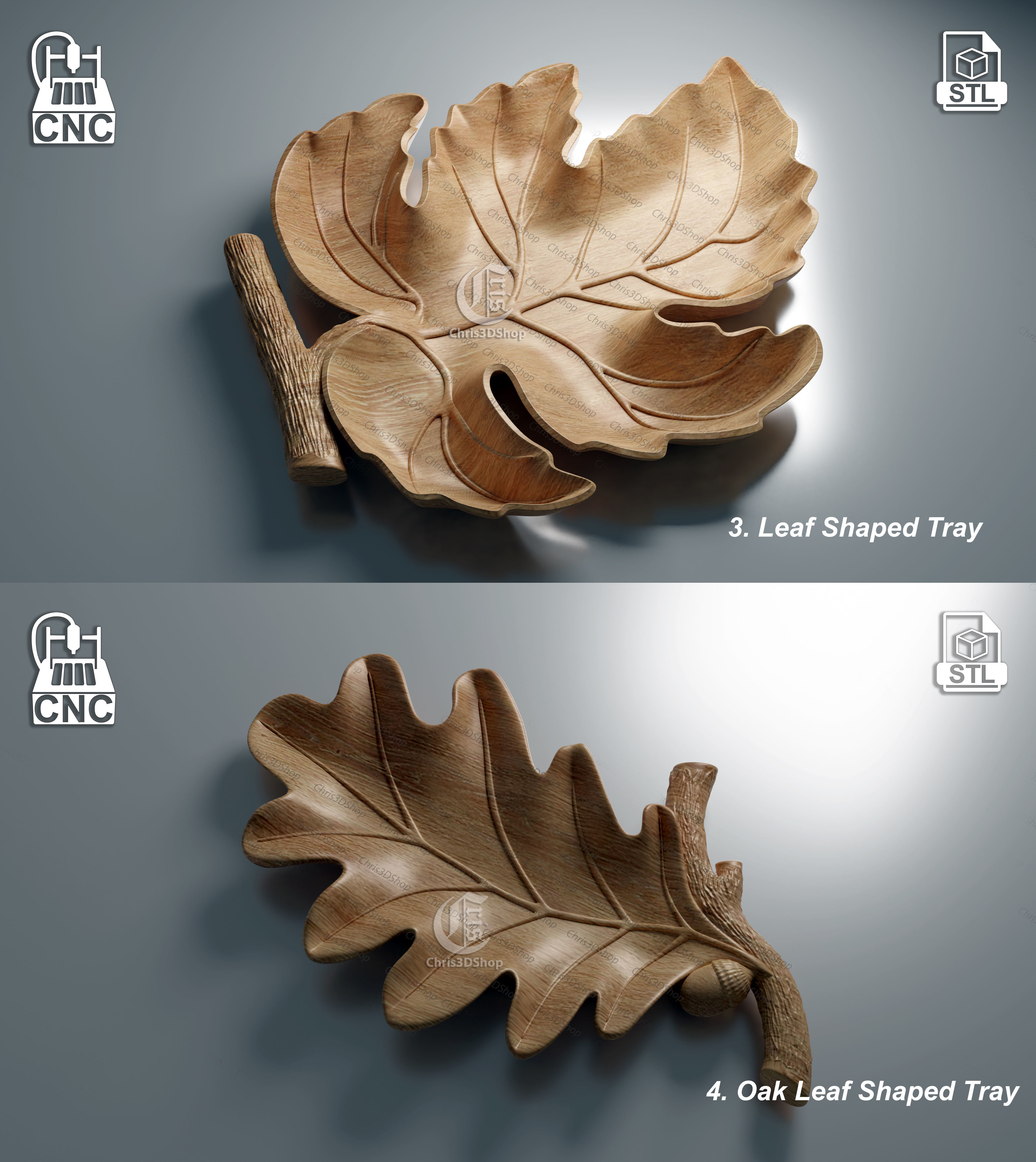 10 Trays Pack V2- Files For CNC 3D model 3D printable | CGTrader