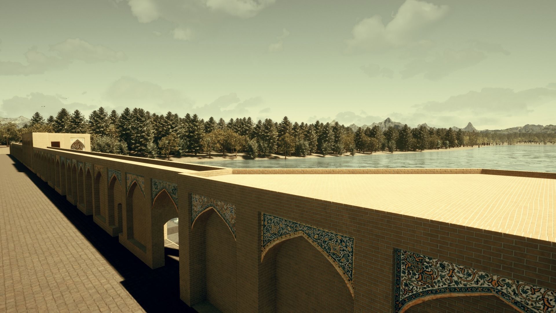 3D model The-Khaju-Bridge iranian water reservoir VR / AR / low-poly ...