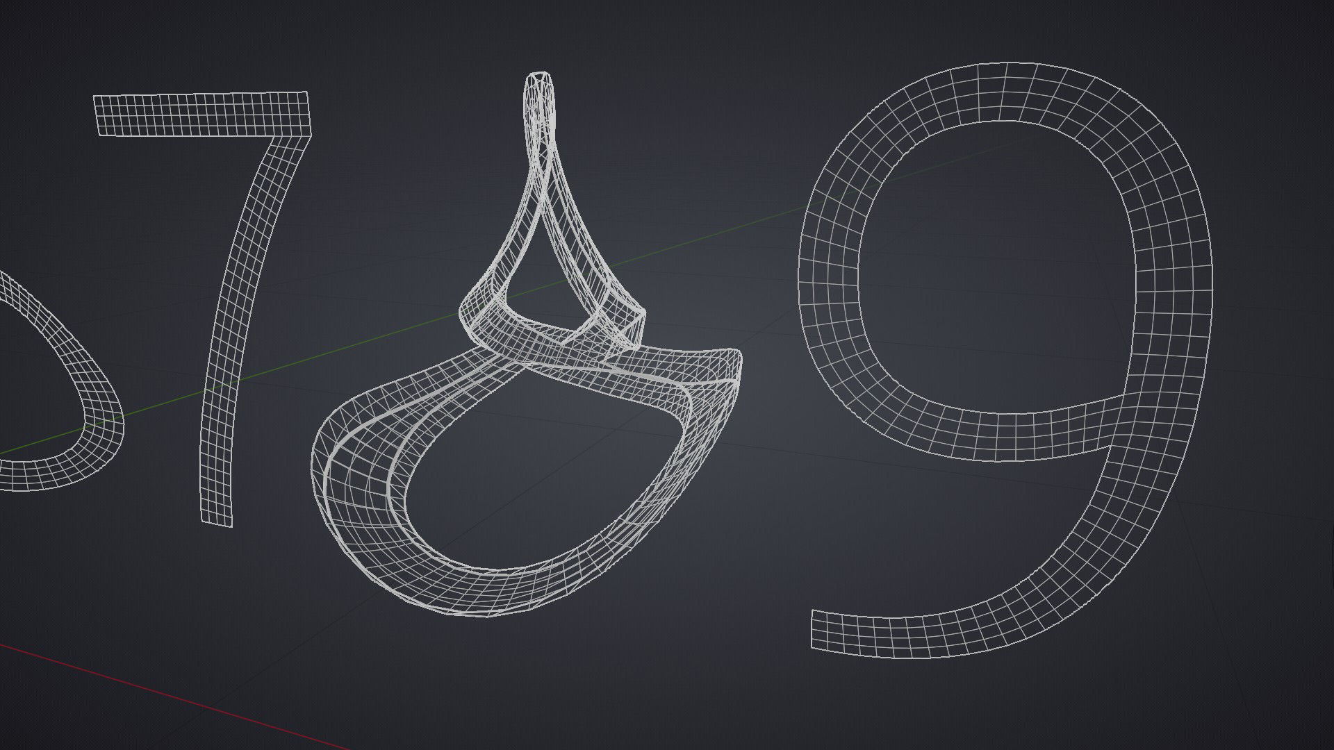 Quad Mesh Topology Numbers Digits free 3D model | CGTrader