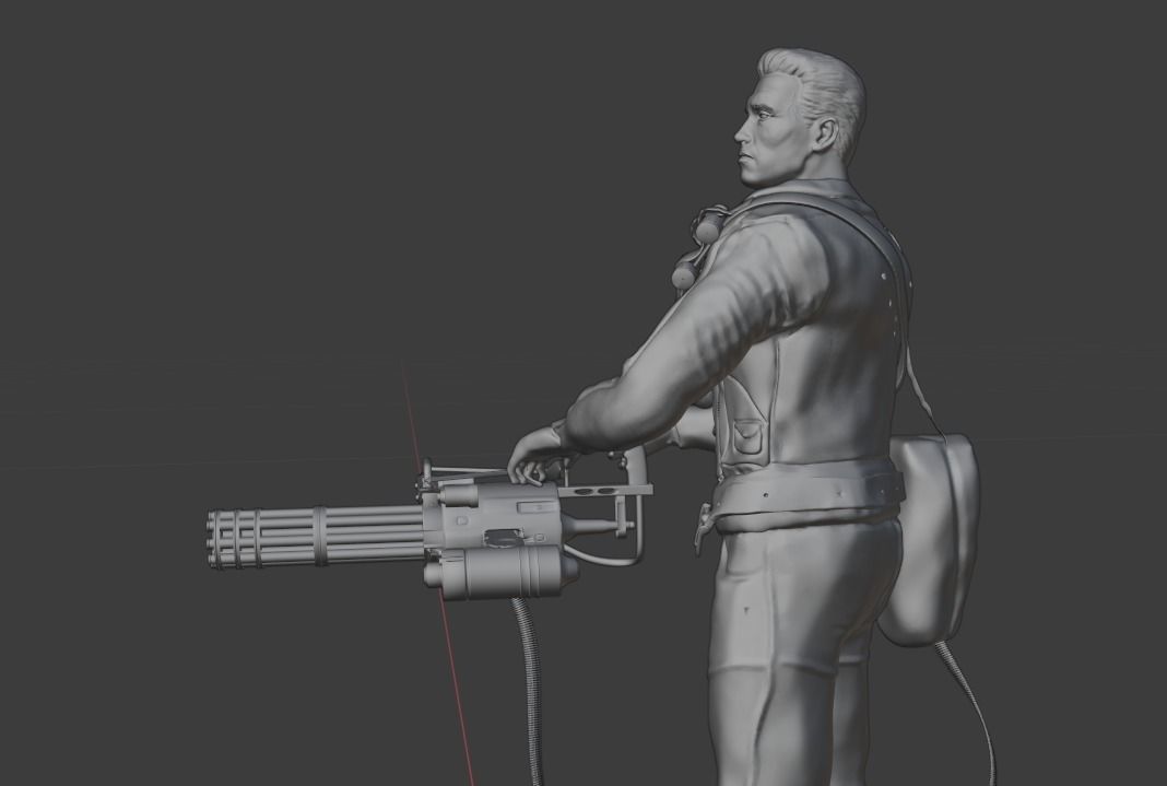 T 800 minigun pose 3D model | CGTrader