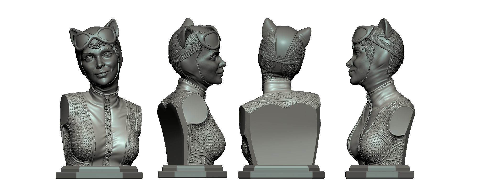 Catwoman Bust STL 3D Print Model 3D model 3D printable | CGTrader