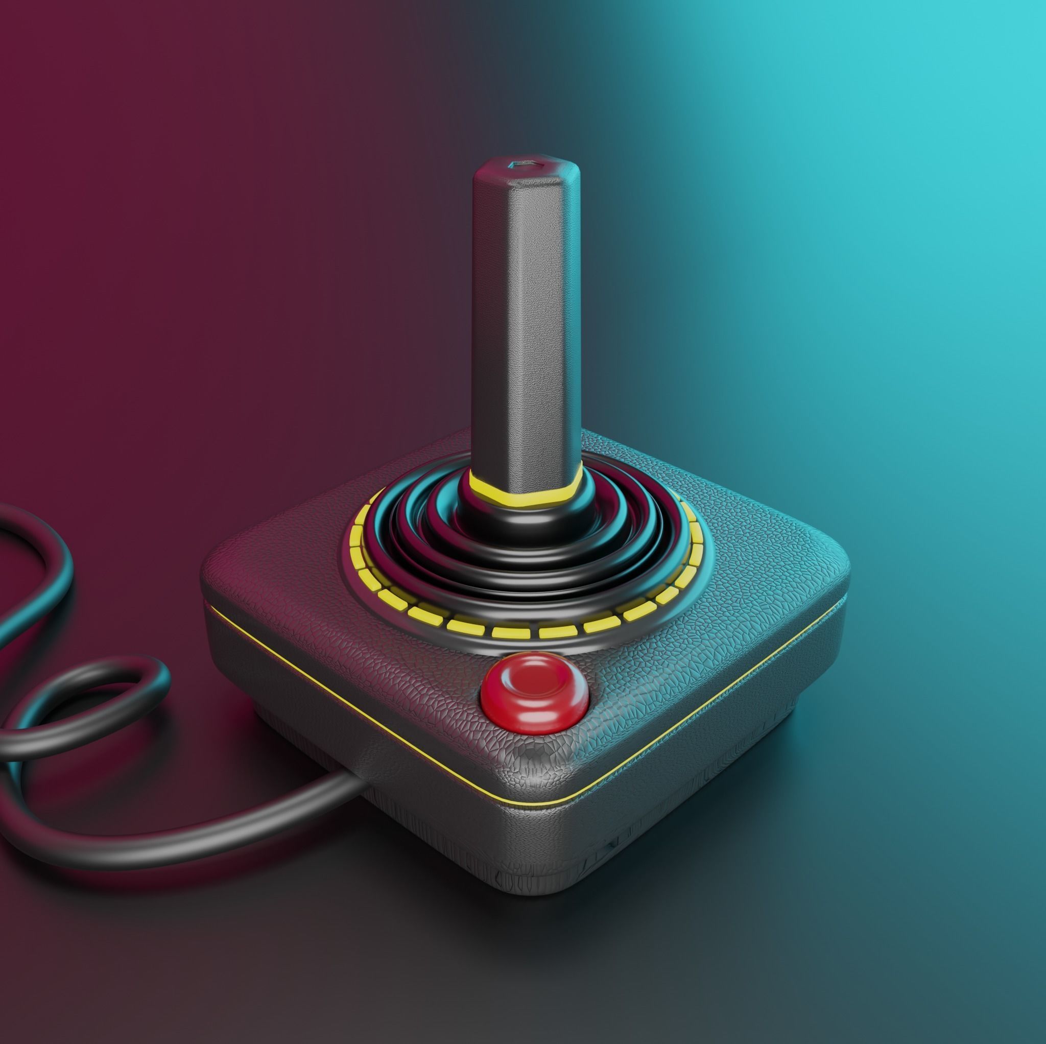 Atari Joystick 3D 3D model | CGTrader