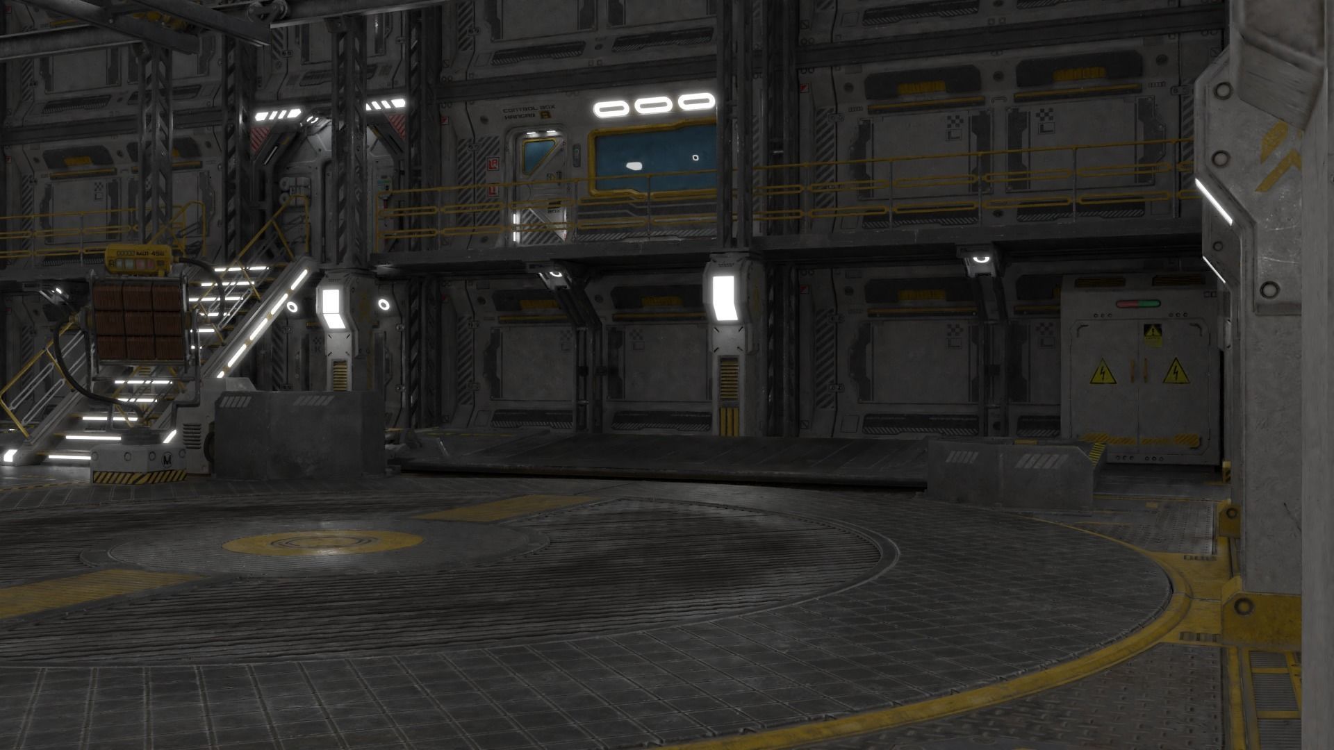 SciFi Base and jet 3D model animated rigged | CGTrader