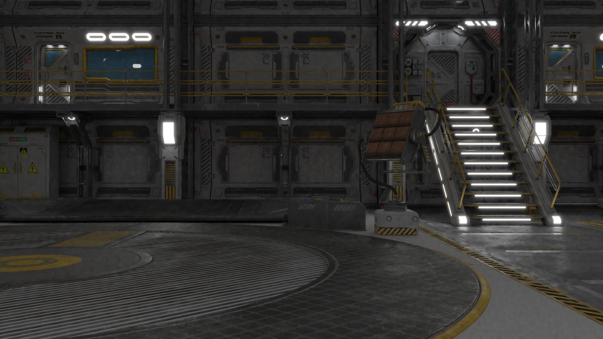 SciFi Base and jet 3D model animated rigged | CGTrader