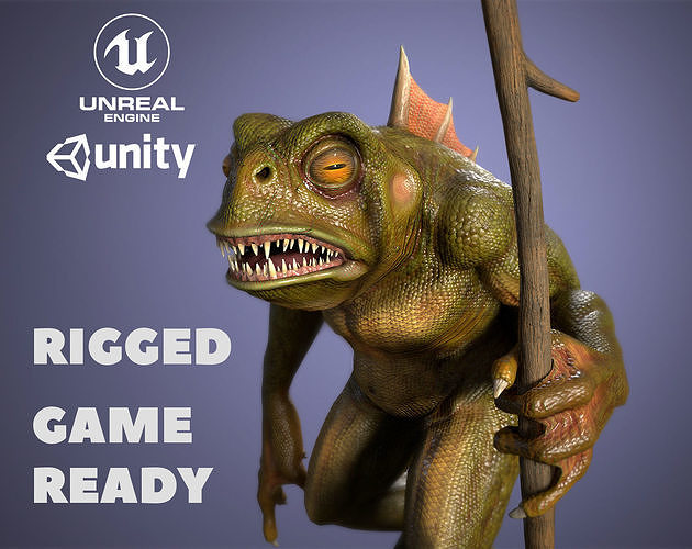 3D model Frog monster VR / AR / low-poly | CGTrader