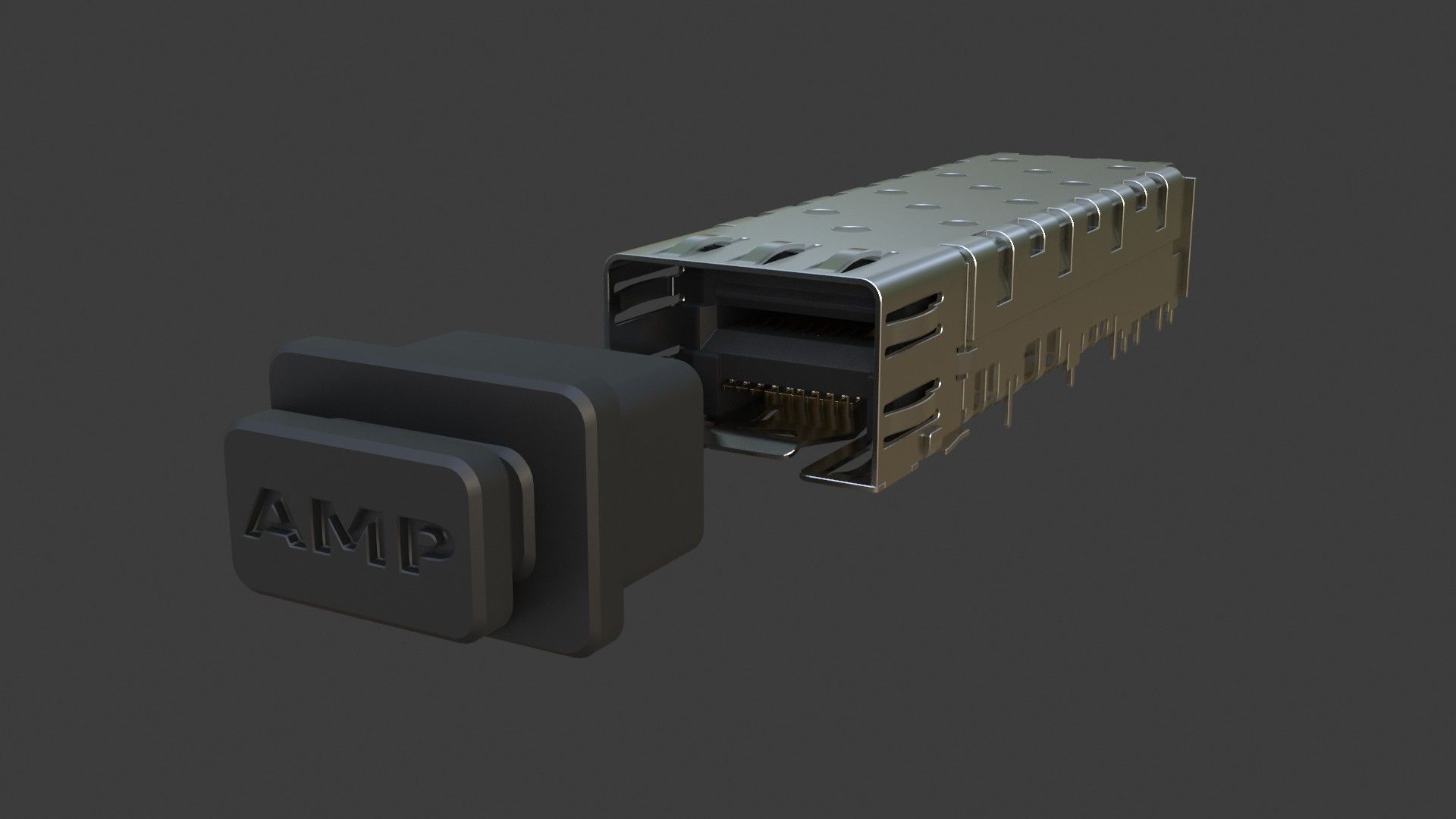 3D model AMP Ethernet SFP Transceiver VR / AR / low-poly | CGTrader