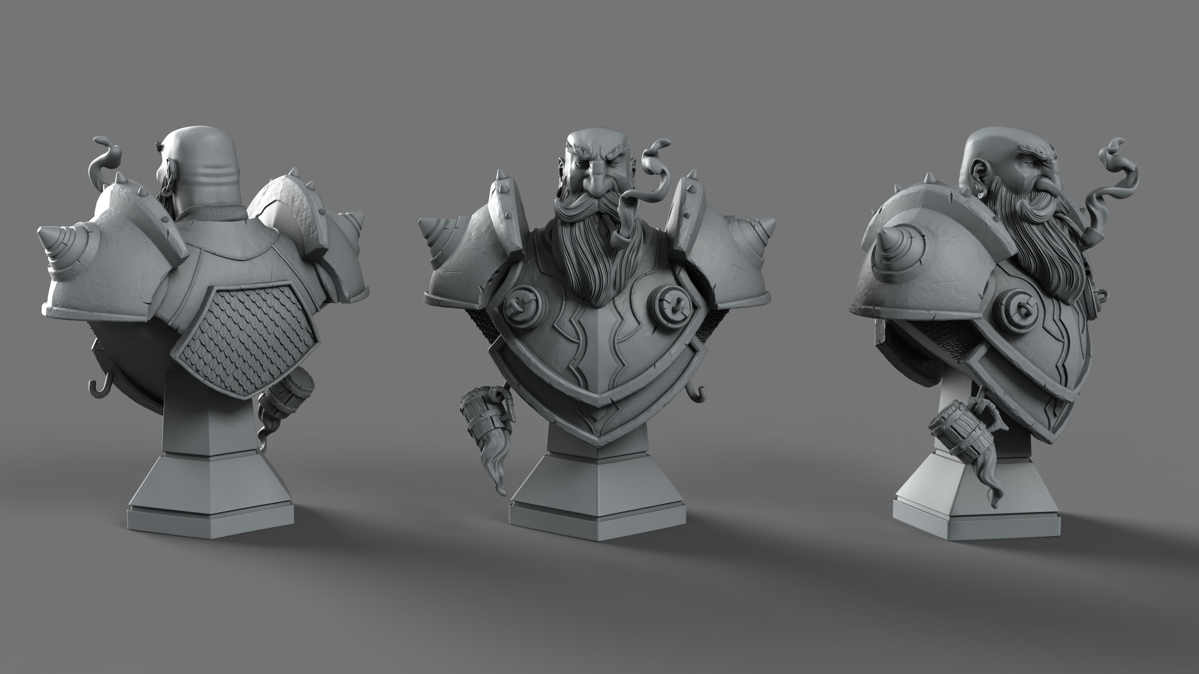 Fantasy Dwarf Bust for 3D printing PRESSUPORTED 3D model 3D printable | CGTrader