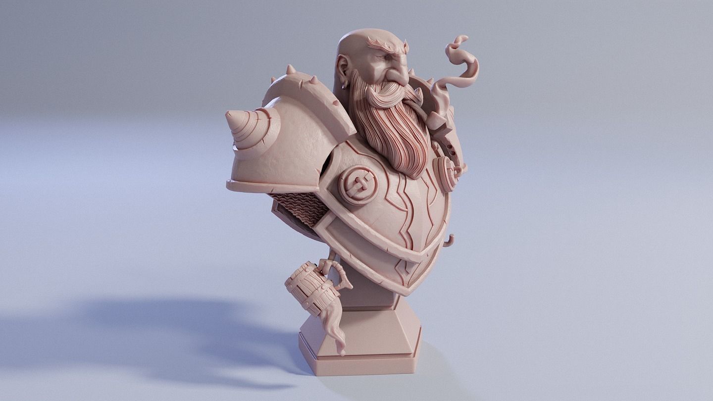 Fantasy Dwarf Bust for 3D printing PRESSUPORTED 3D model 3D printable ...