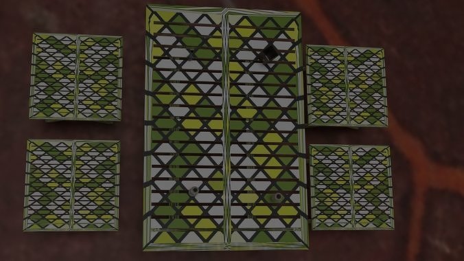 Outdoor table with geometric patterns 3D model | CGTrader