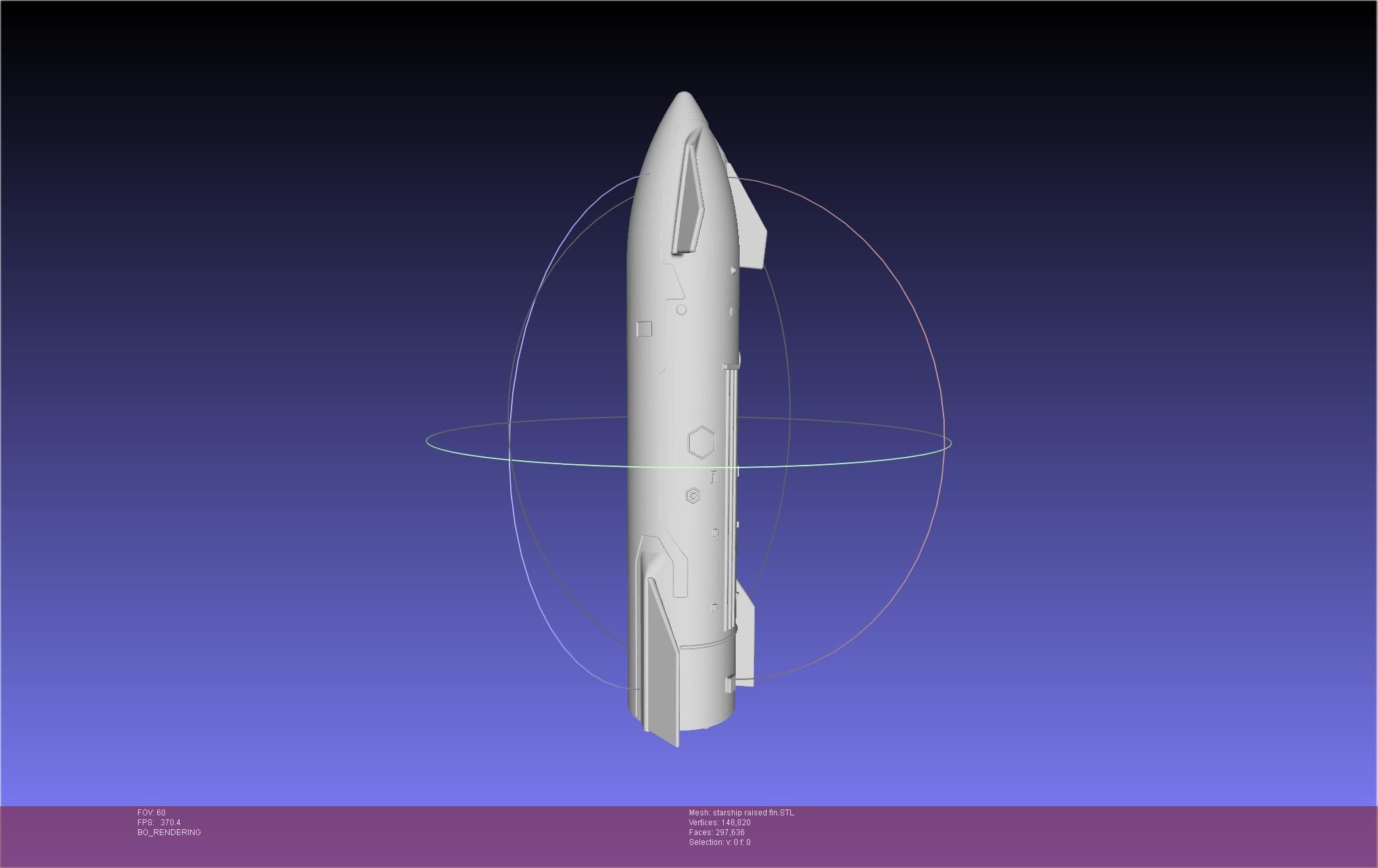 Space X Starship Raised Fin Concept Version Printable Model 3D model 3D ...
