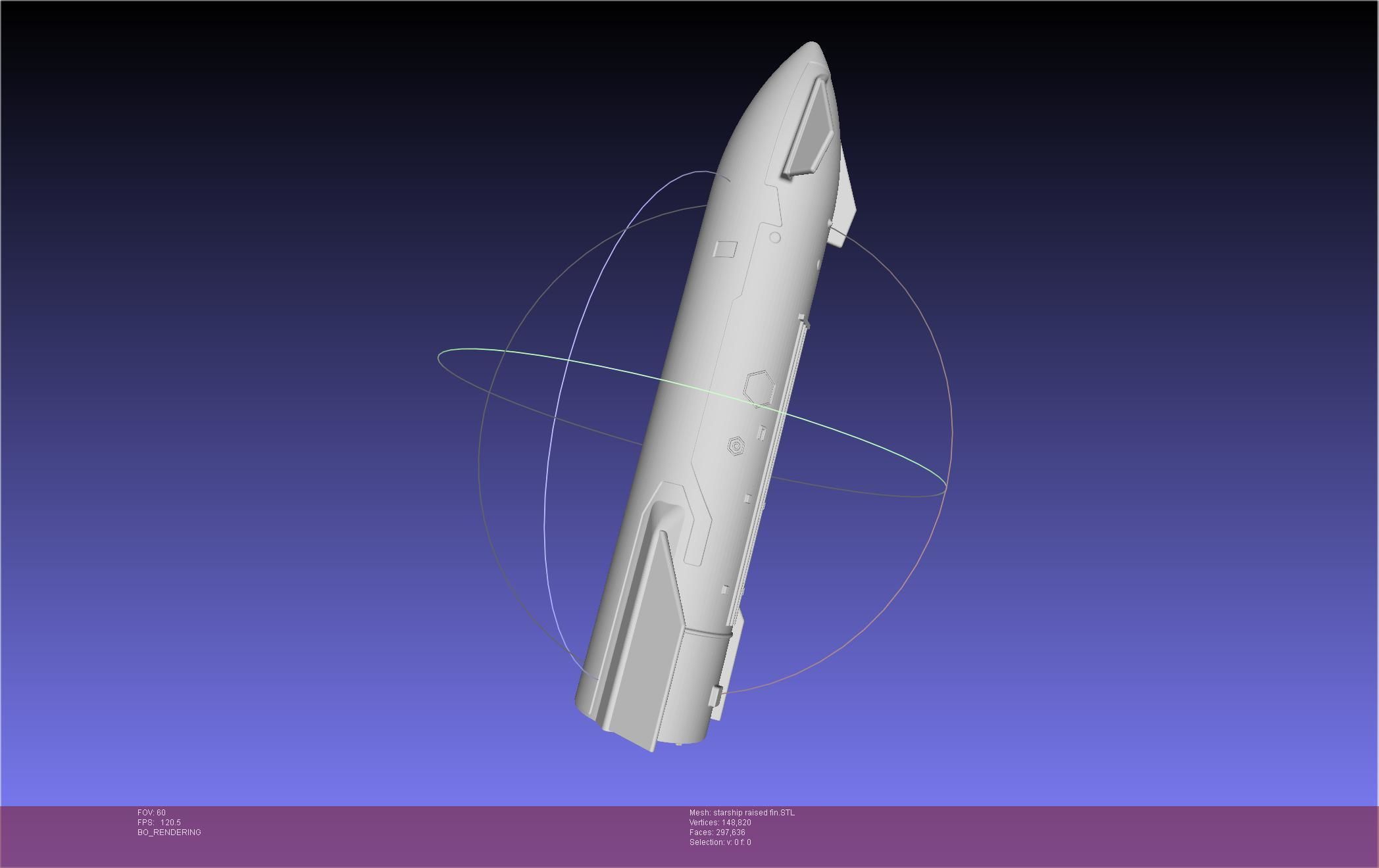 Space X Starship Raised Fin Concept Version Printable Model 3D model 3D ...