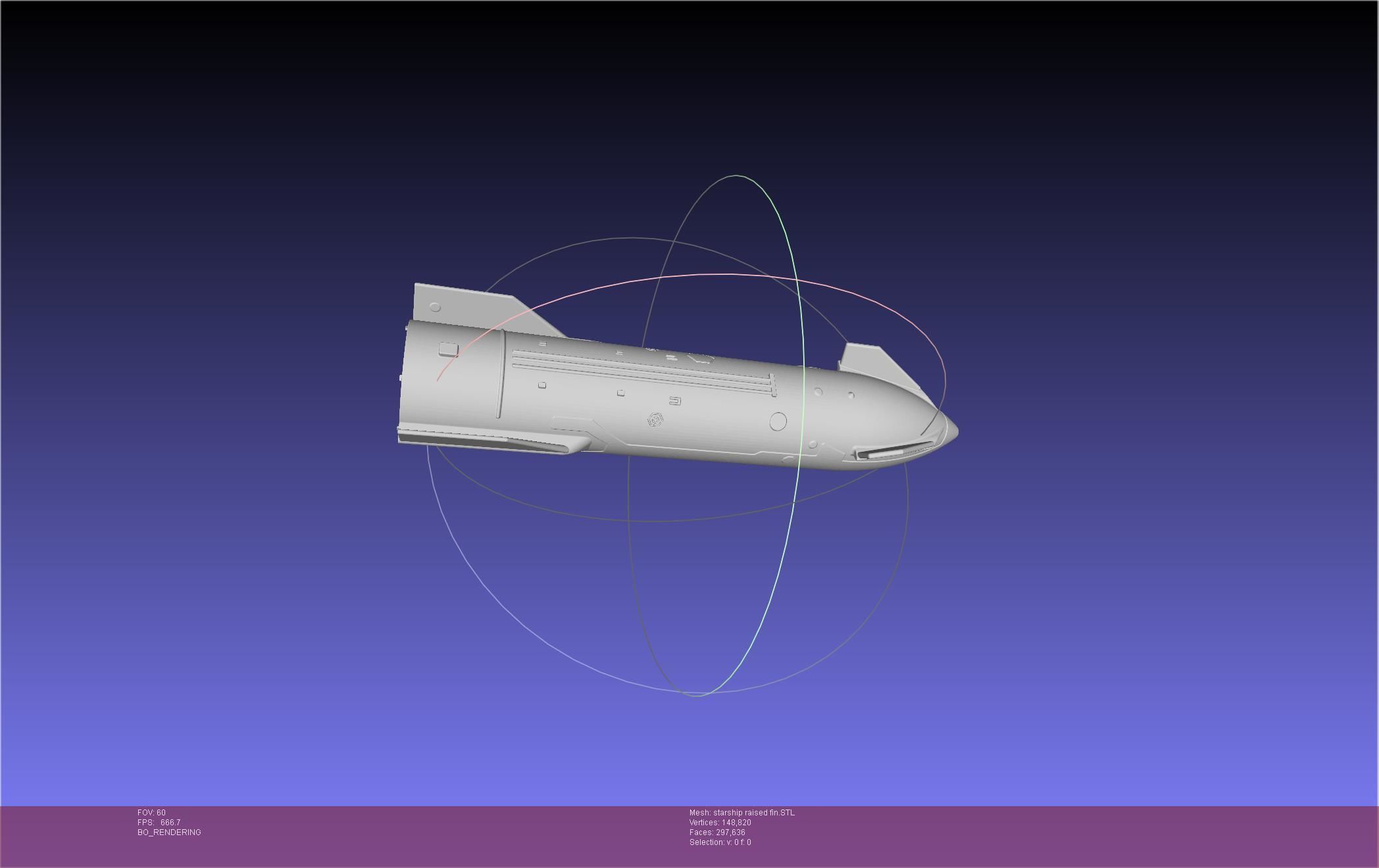 Space X Starship Raised Fin Concept Version Printable Model 3D model 3D ...
