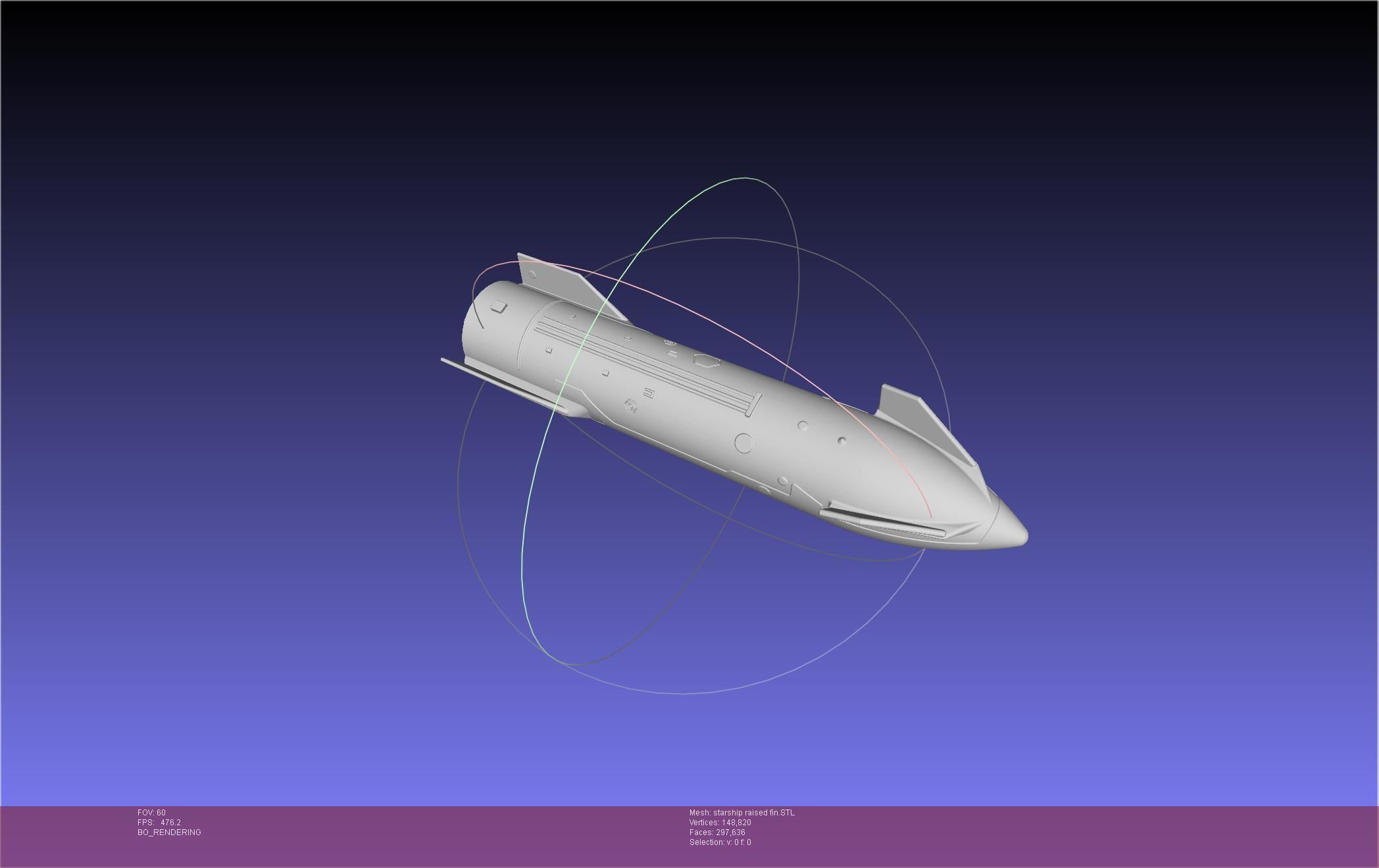 Space X Starship Raised Fin Concept Version Printable Model 3D model 3D ...