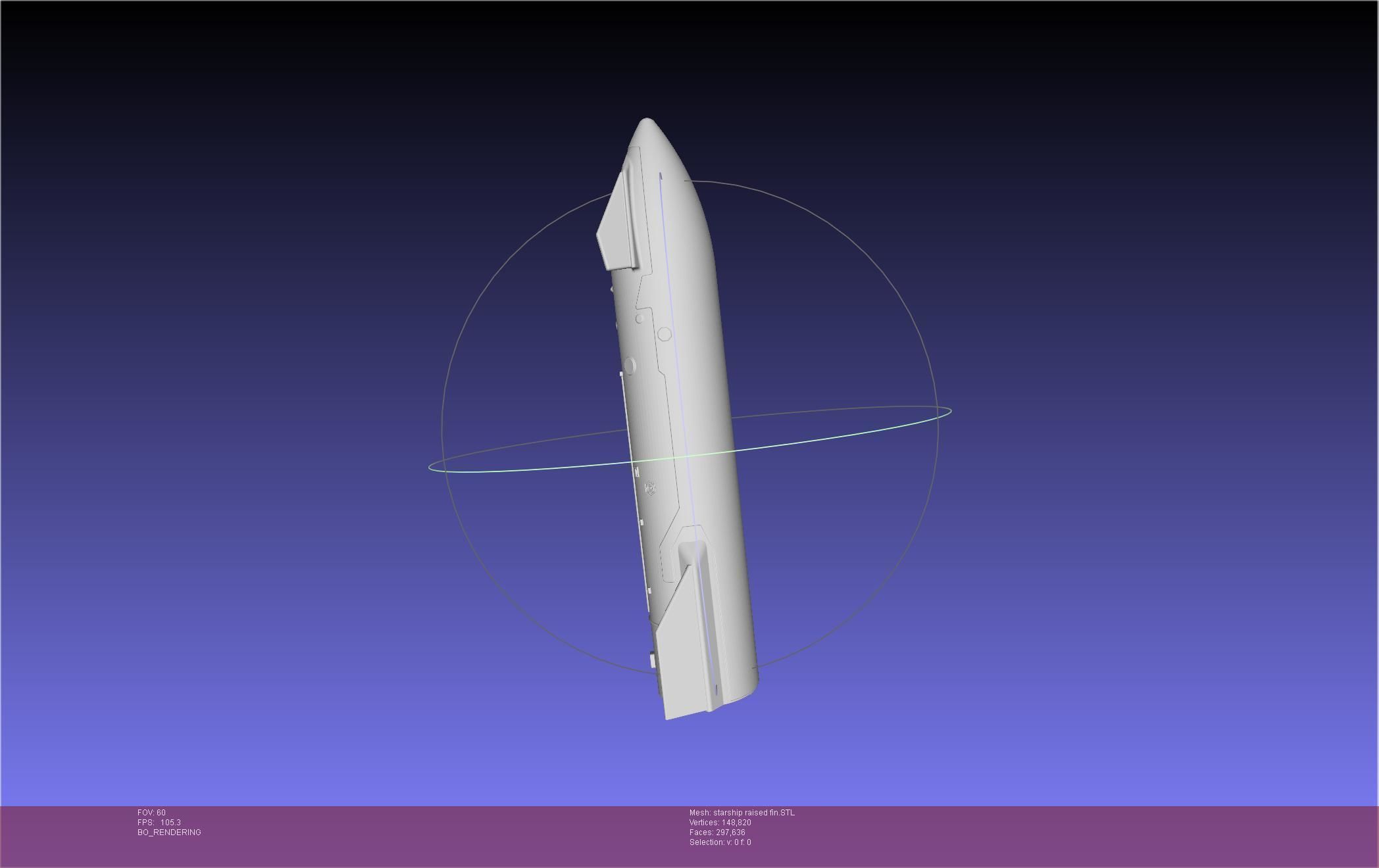 Space X Starship Raised Fin Concept Version Printable Model 3D model 3D ...