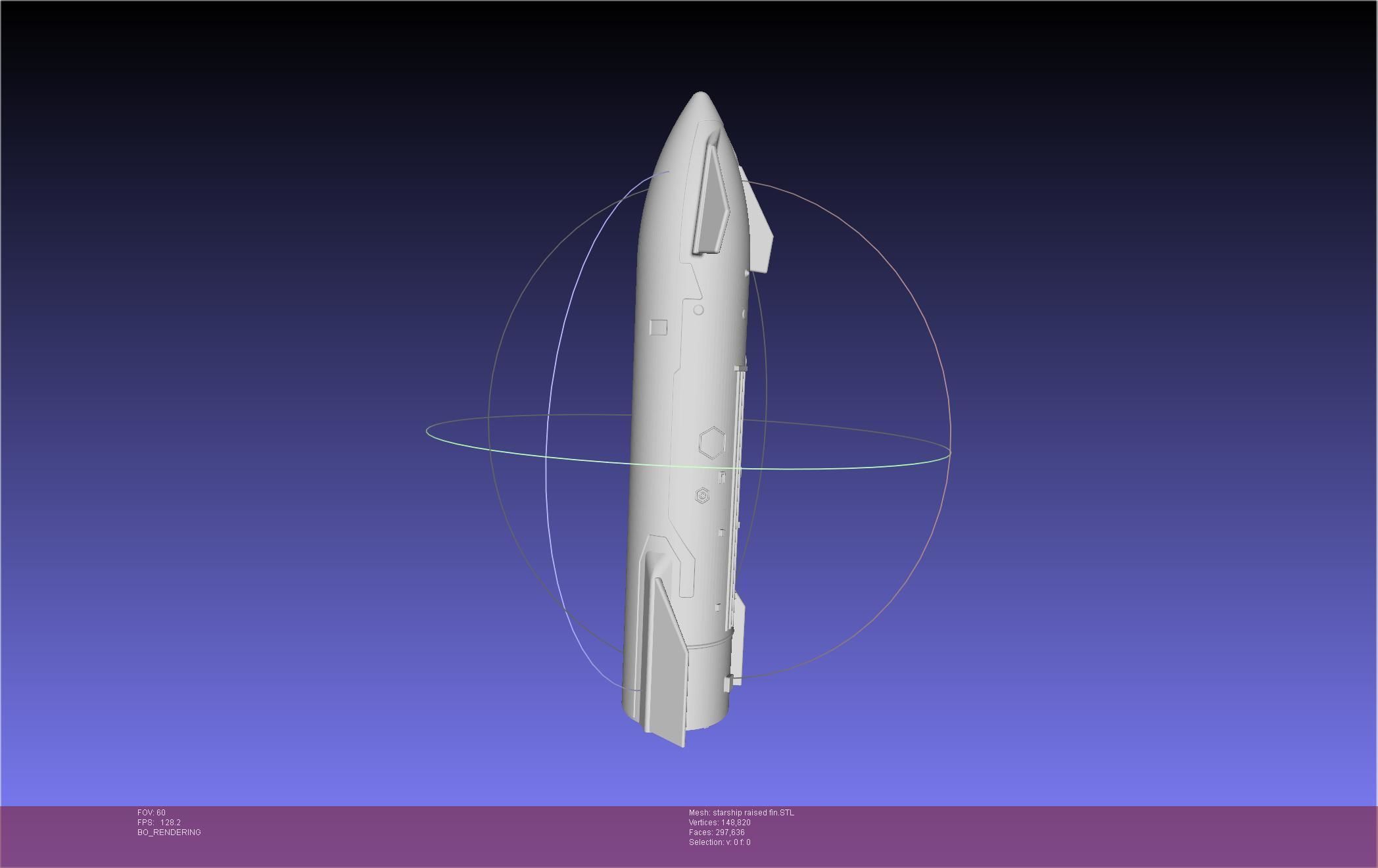 Space X Starship Raised Fin Concept Version Printable Model 3D model 3D ...