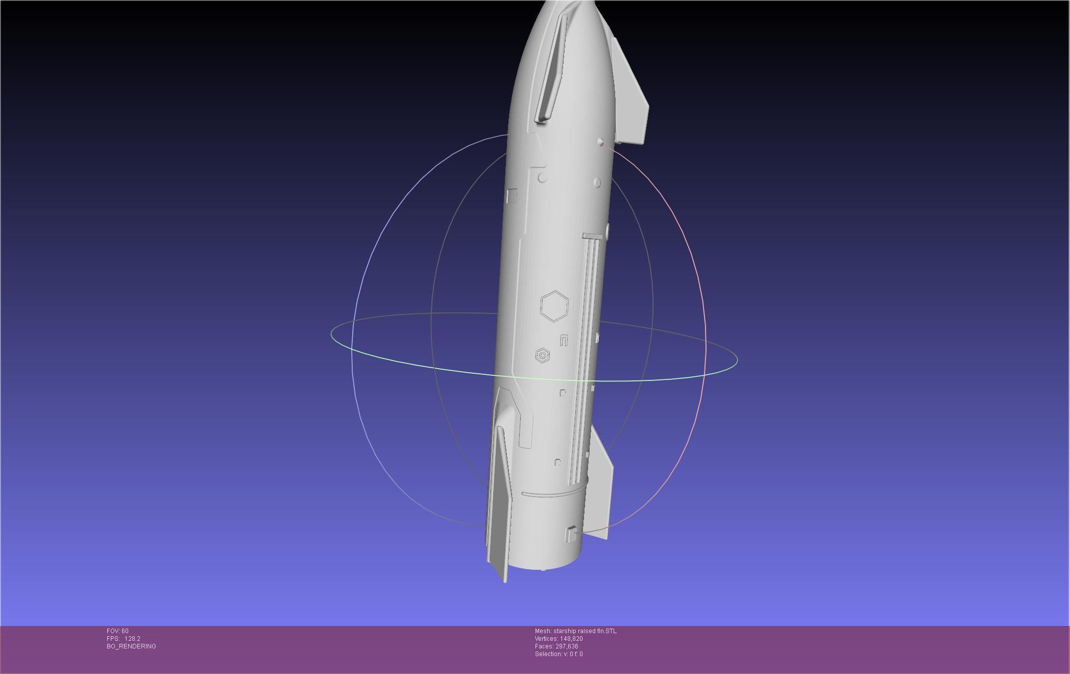 Space X Starship Raised Fin Concept Version Printable Model 3D model 3D ...