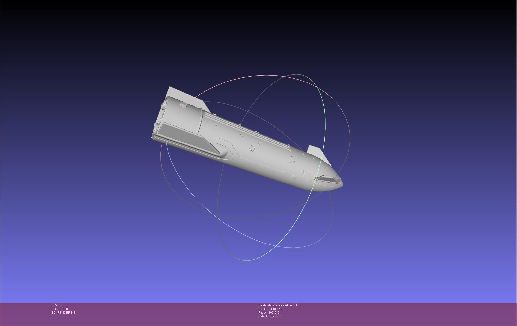 Space X Starship Raised Fin Concept Version Printable Model 3D model 3D ...
